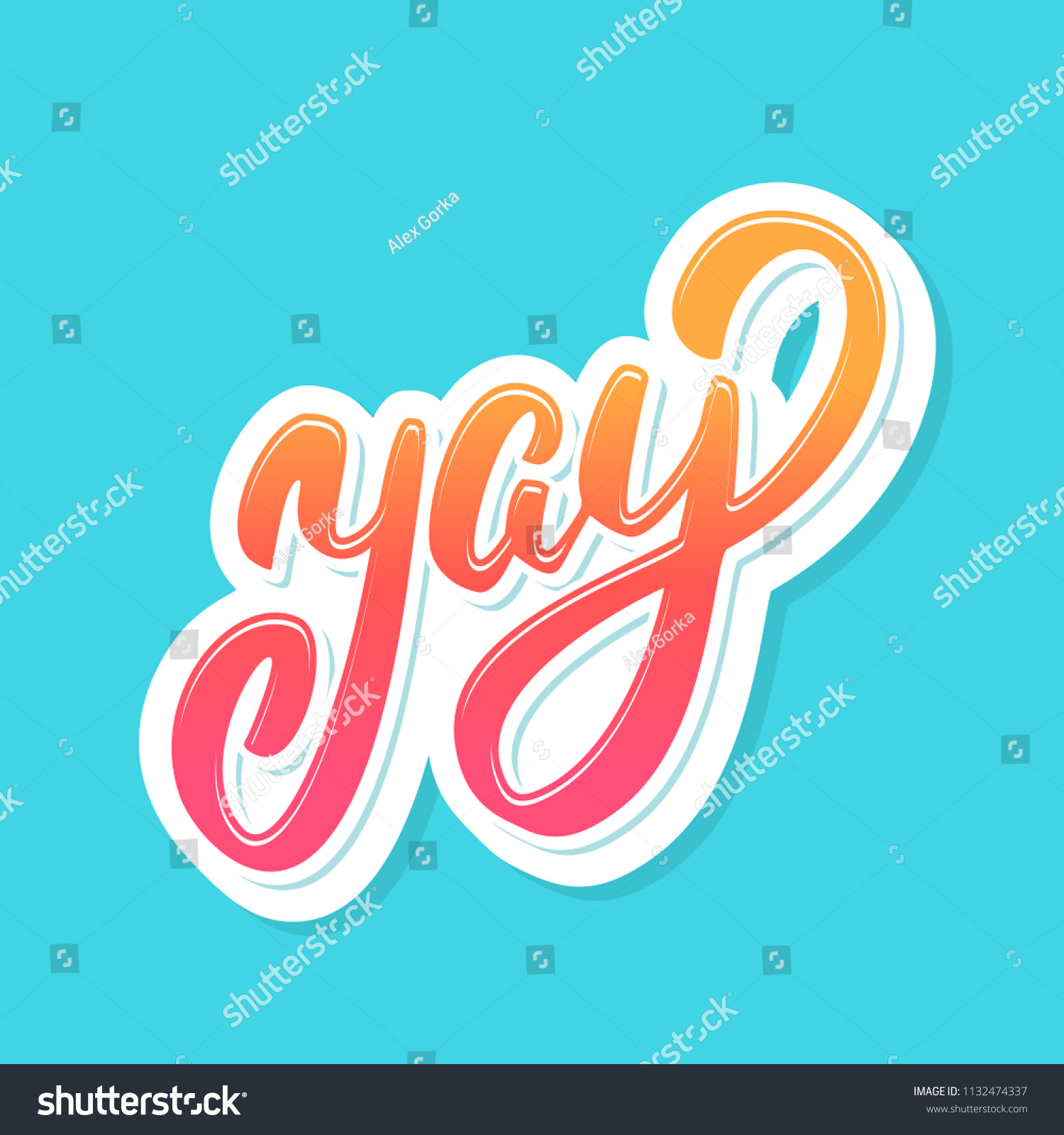 Yay Vector Lettering Stock Vector (Royalty Free) 1132474337