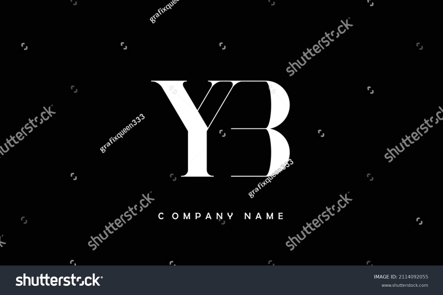 YB, mediante el monograma de letras: vector de stock (libre de regalías ...