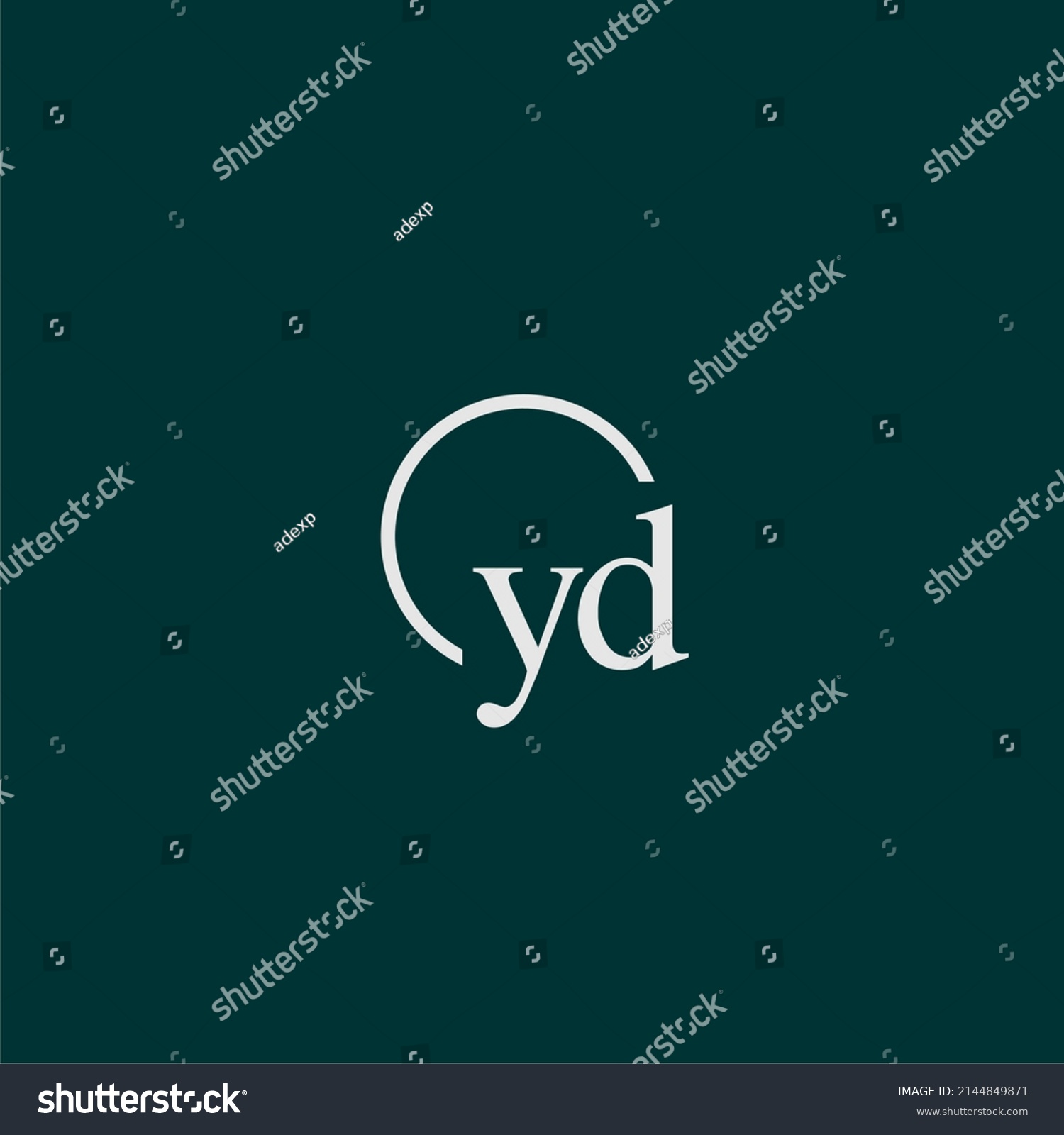 Yd Initial Monogram Logo Circle Style Stock Vector (Royalty Free ...