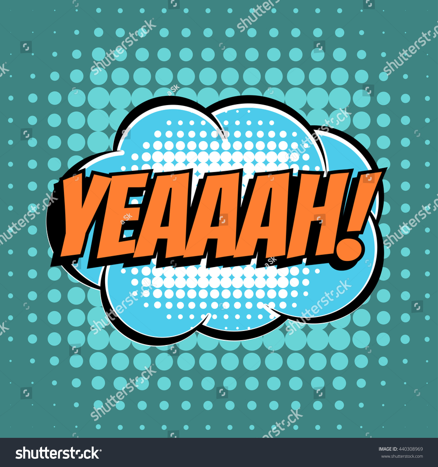 Yeaaah Comic Book Bubble Text Retro Stock Vector (Royalty Free ...