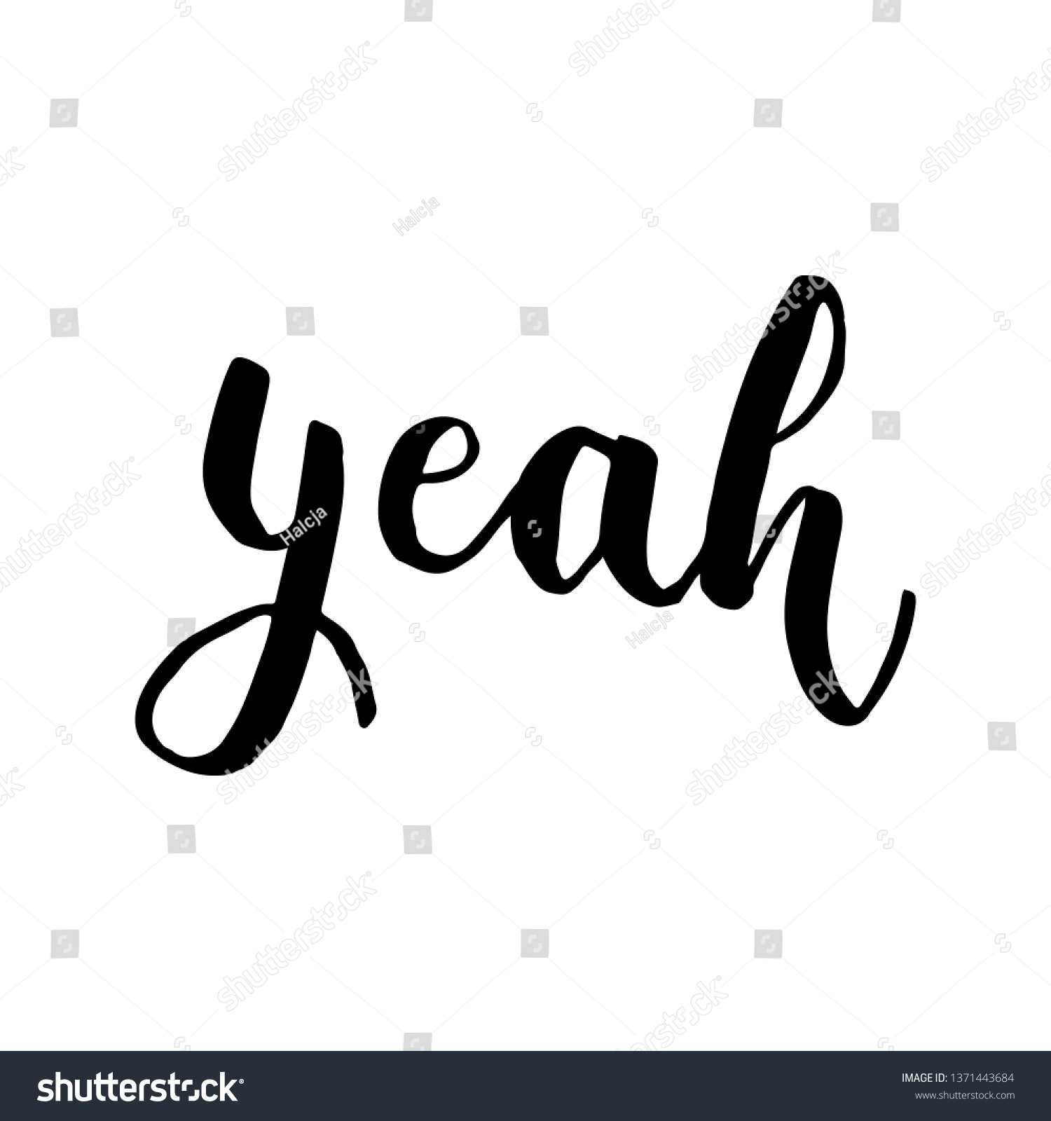 Yeah Hand Lettering Vector Isolated On: vector de stock (libre de ...