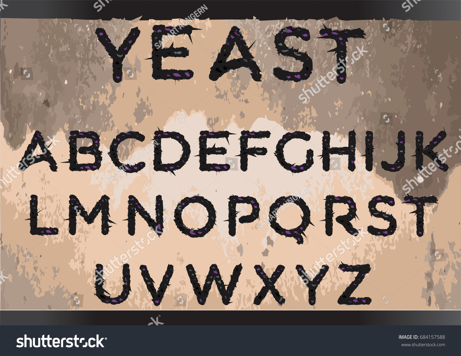 Yeast Font: vector de stock (libre de regalías) 684157588 | Shutterstock
