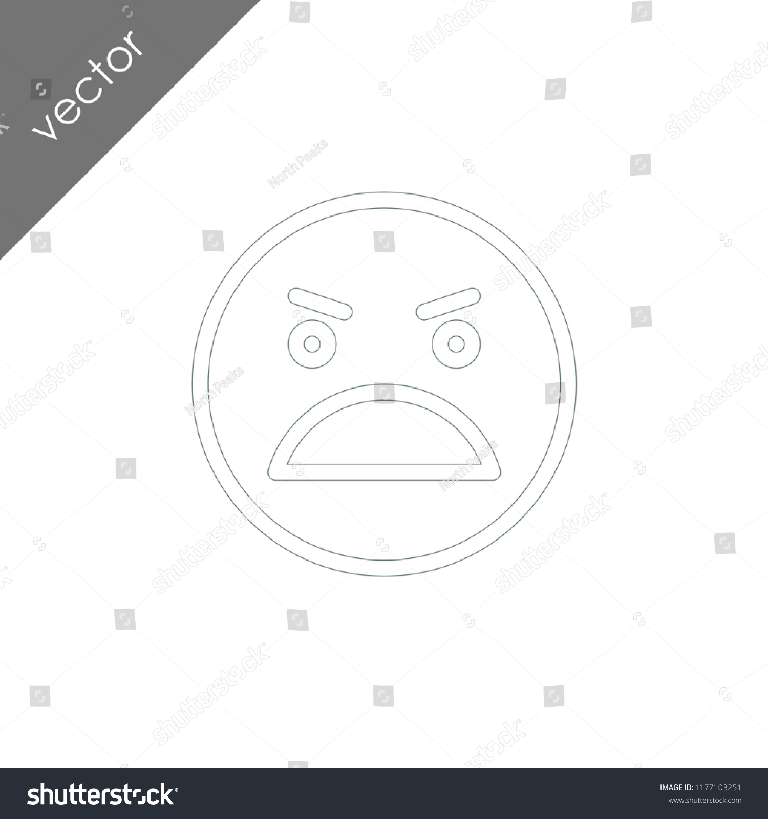 Yelling Face Icon Stock Vector (Royalty Free) 1177103251