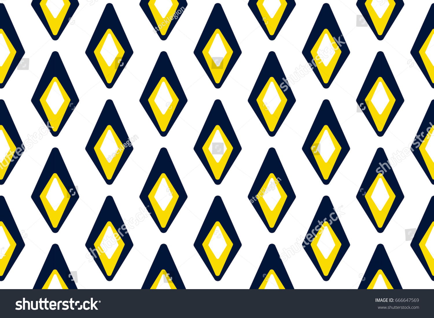 Yellow Blue Diamond Pattern Stock Vector (Royalty Free) 666647569