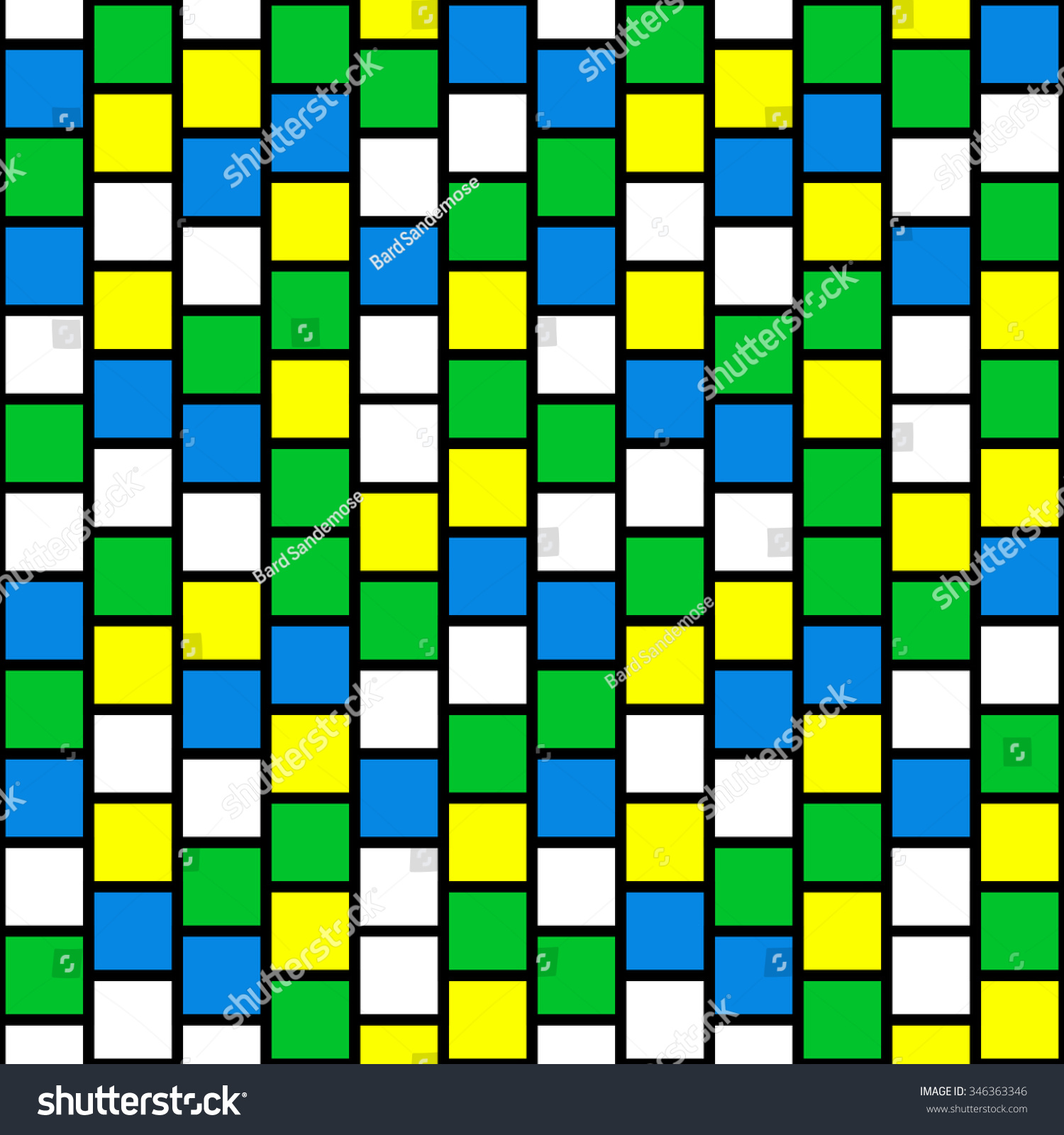 Yellow Green Tiles Pattern Stock Vector (Royalty Free) 346363346 ...