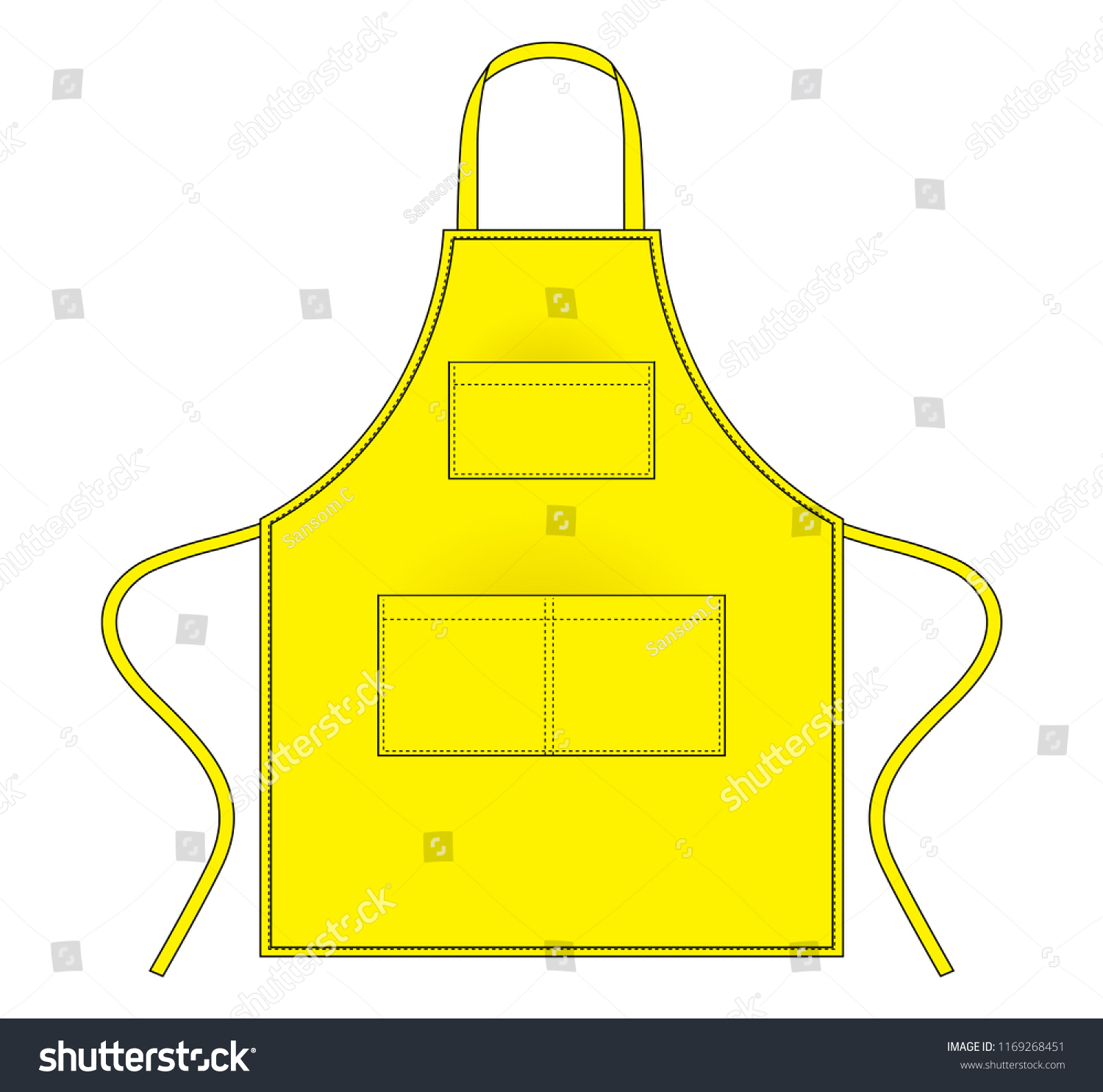 Yellow Apron Vector Flat View Stock Vector (Royalty Free) 1169268451
