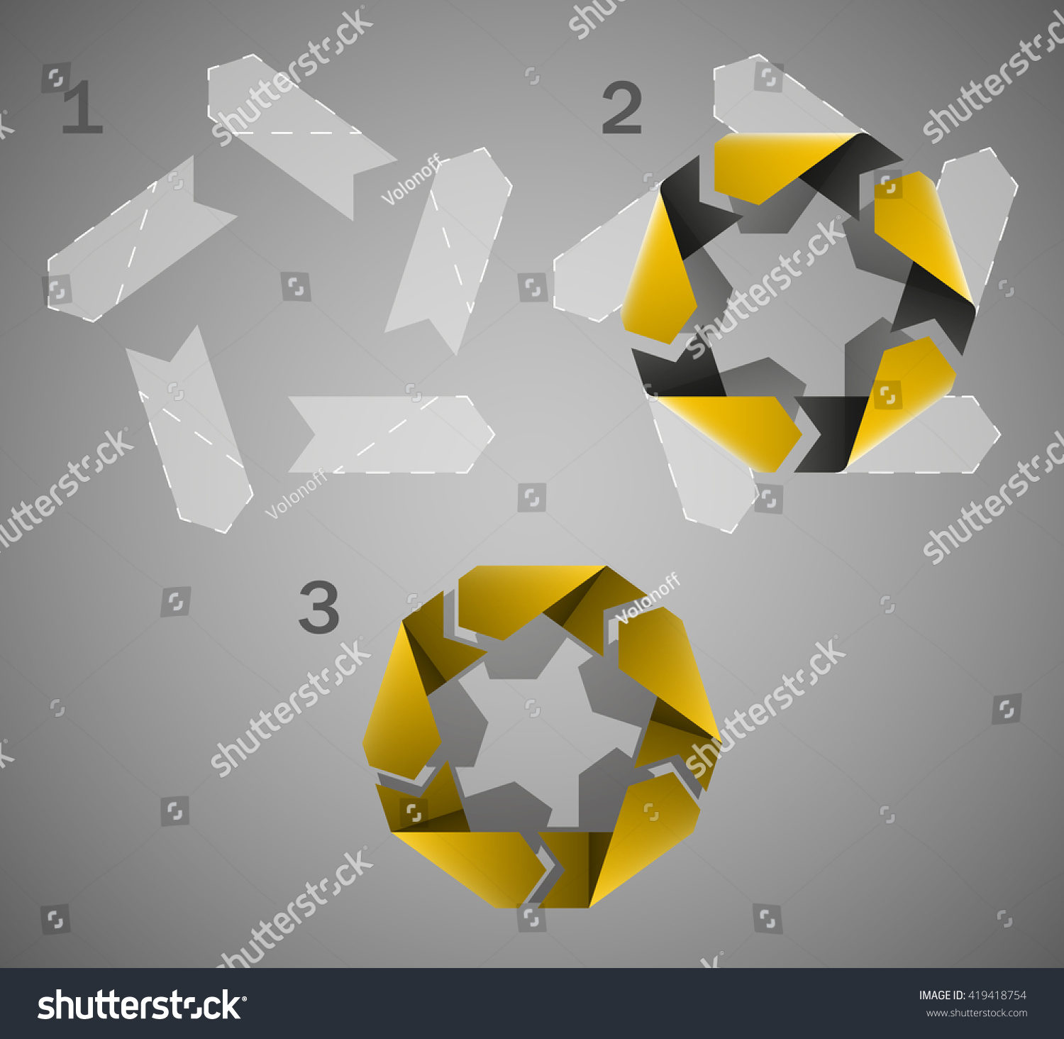 Yellow Arrows Transformation Vector Banner: vector de stock (libre de ...