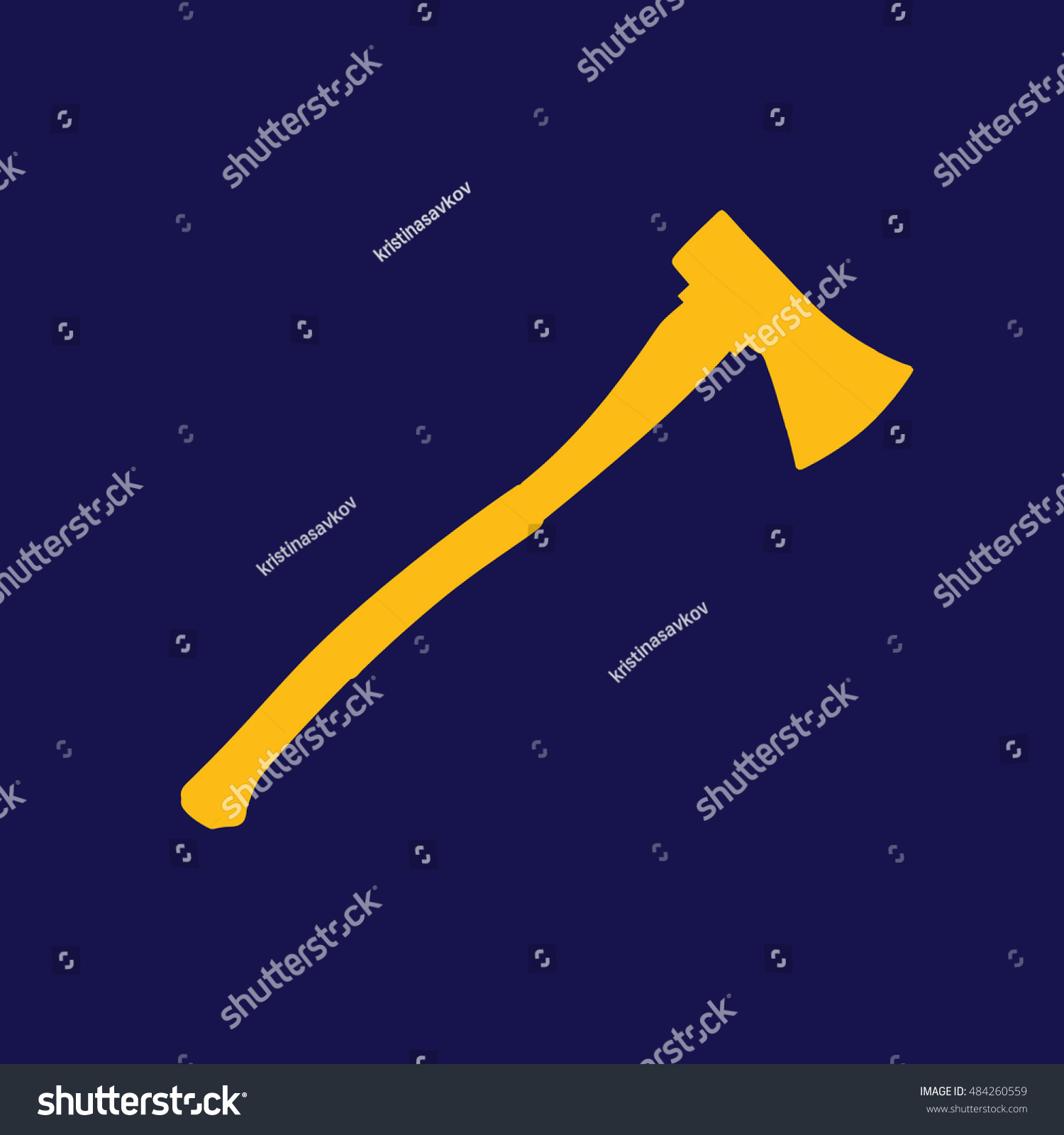 Yellow Axe Icon Vector Illustration Blue Stock Vector (Royalty Free ...