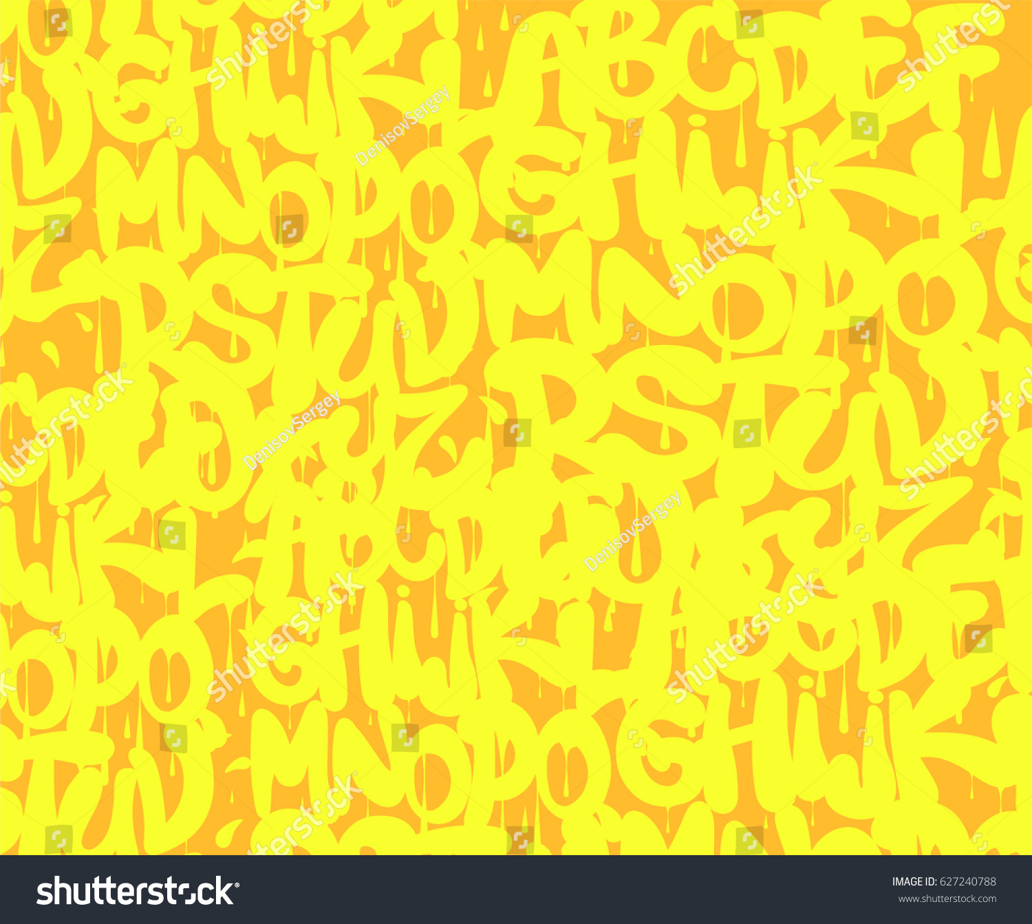Yellow Background Graffiti Stock Vector (Royalty Free) 627240788