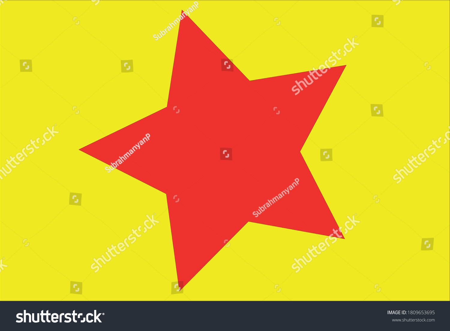 Yellow Background Red Star Vector Image Stock Vector (Royalty Free ...