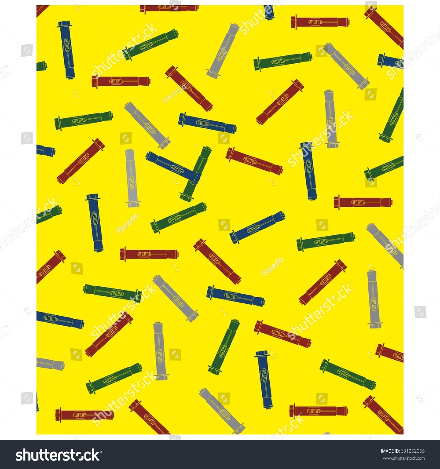 Yellow Background Colored Anchors Stock Vector (Royalty Free) 681252055 ...