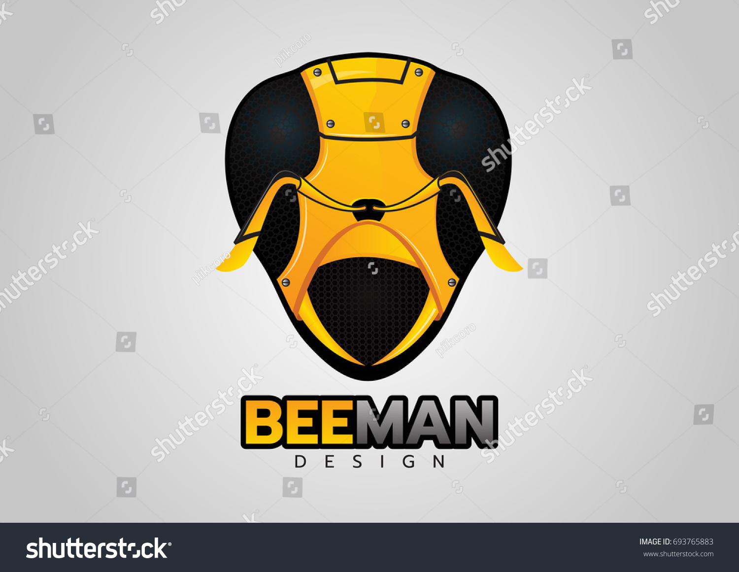 Yellow Bee Robot Logo Design Vector 库存矢量图（免版税）693765883 | Shutterstock