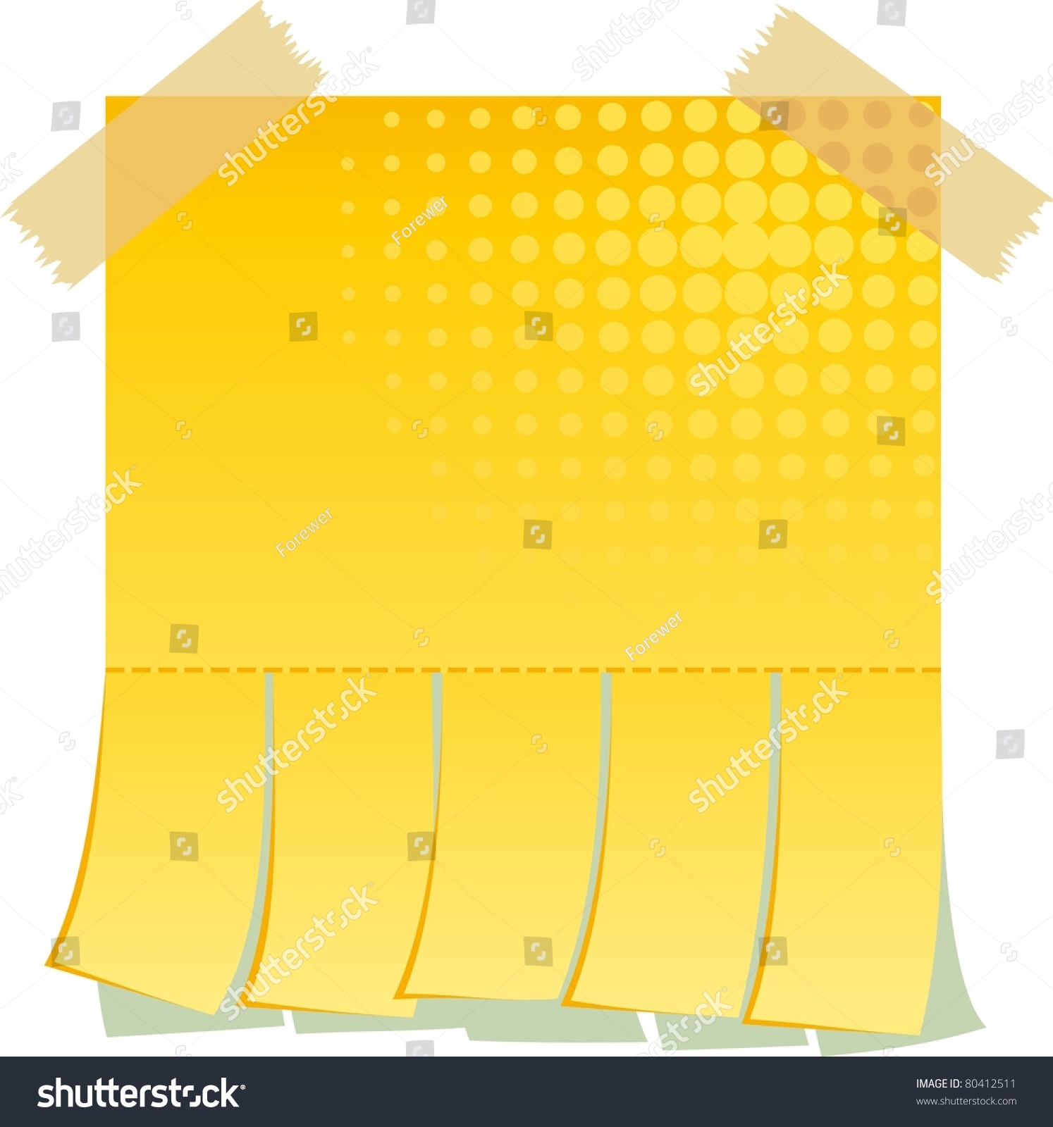 Yellow Blank Advertisement Cut Slips Stock Vector (Royalty Free ...