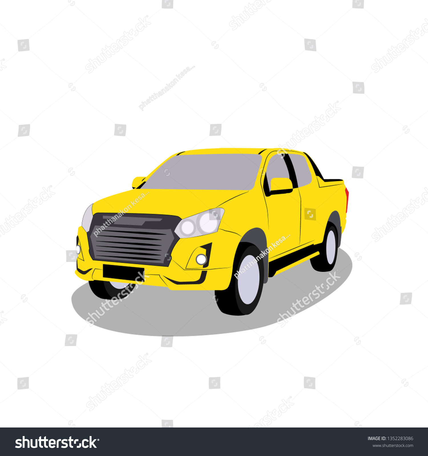 Yellow Car Vector Illustration: vector de stock (libre de regalías ...
