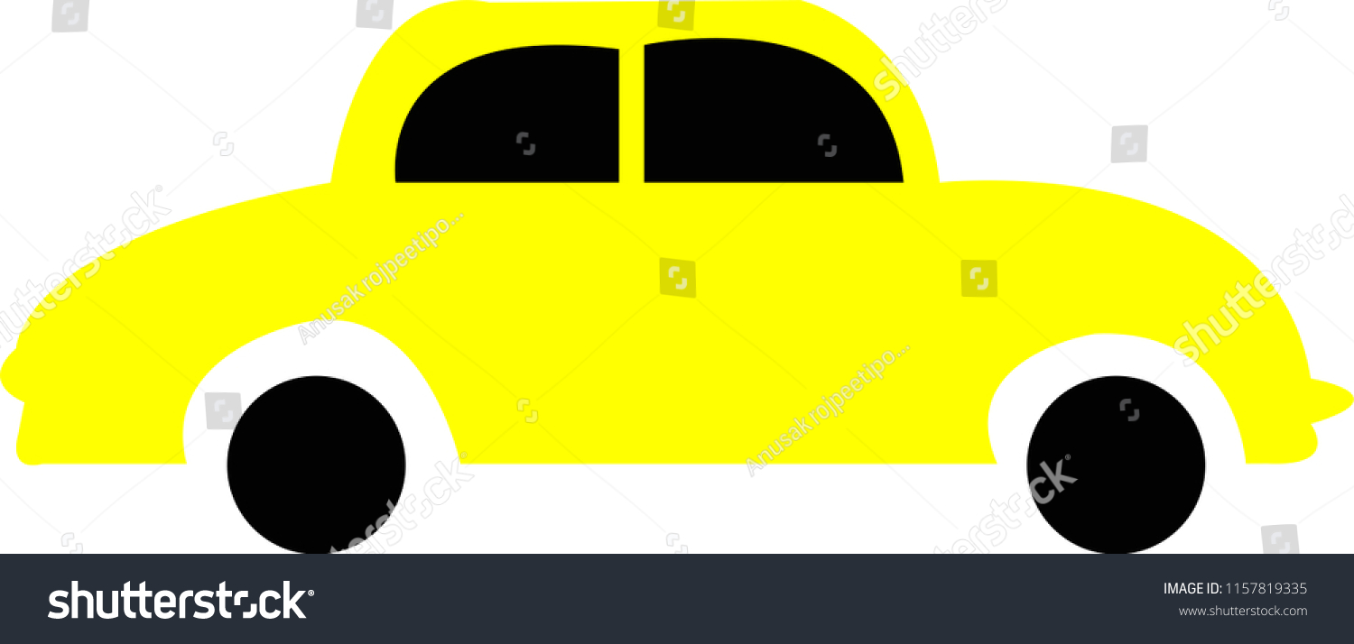 Yellow Cartoon Car Vector Stock Vector (Royalty Free) 1157819335