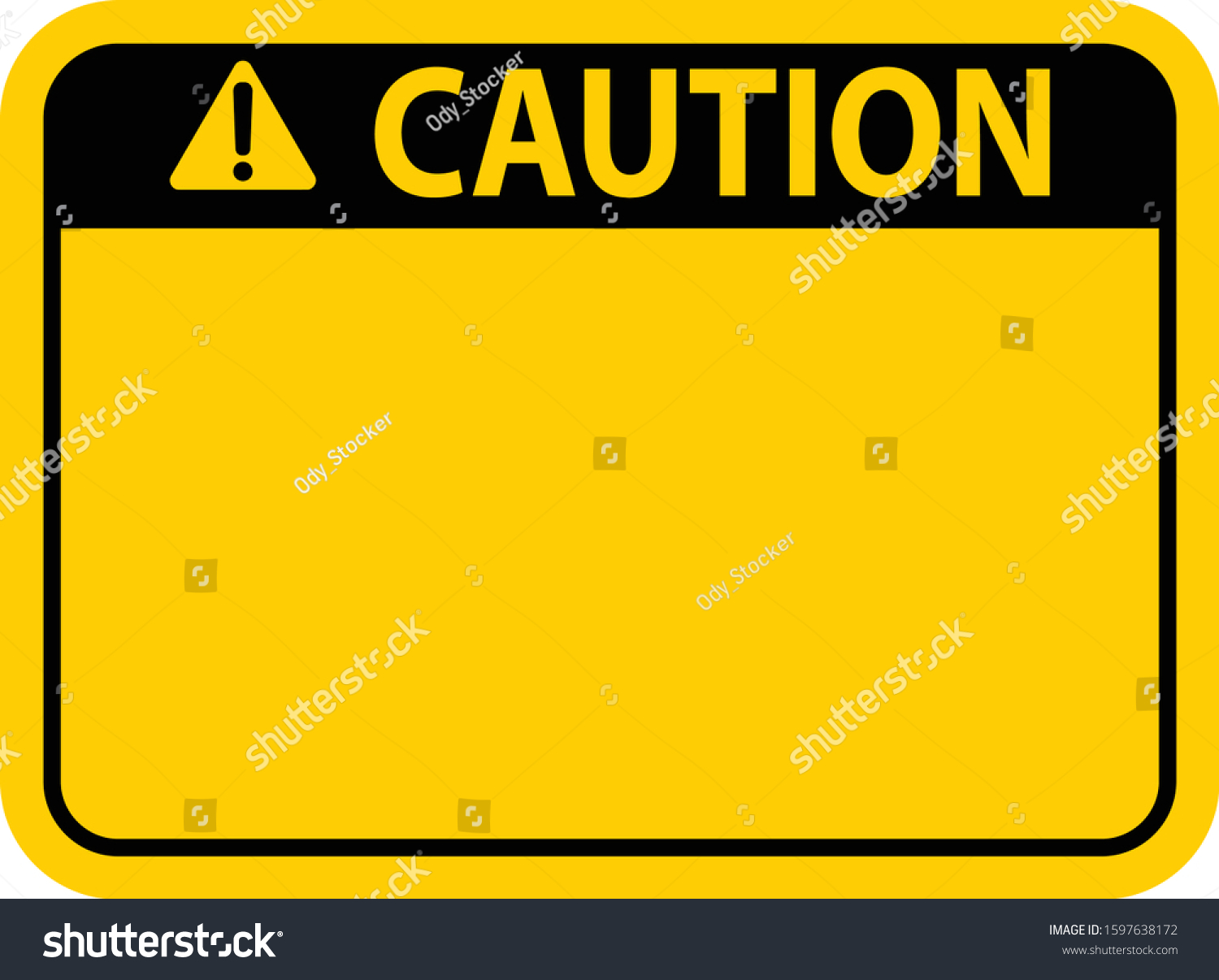 Yellow Caution Warning Sign Esp10 Stock Vector (Royalty Free) 1597638172