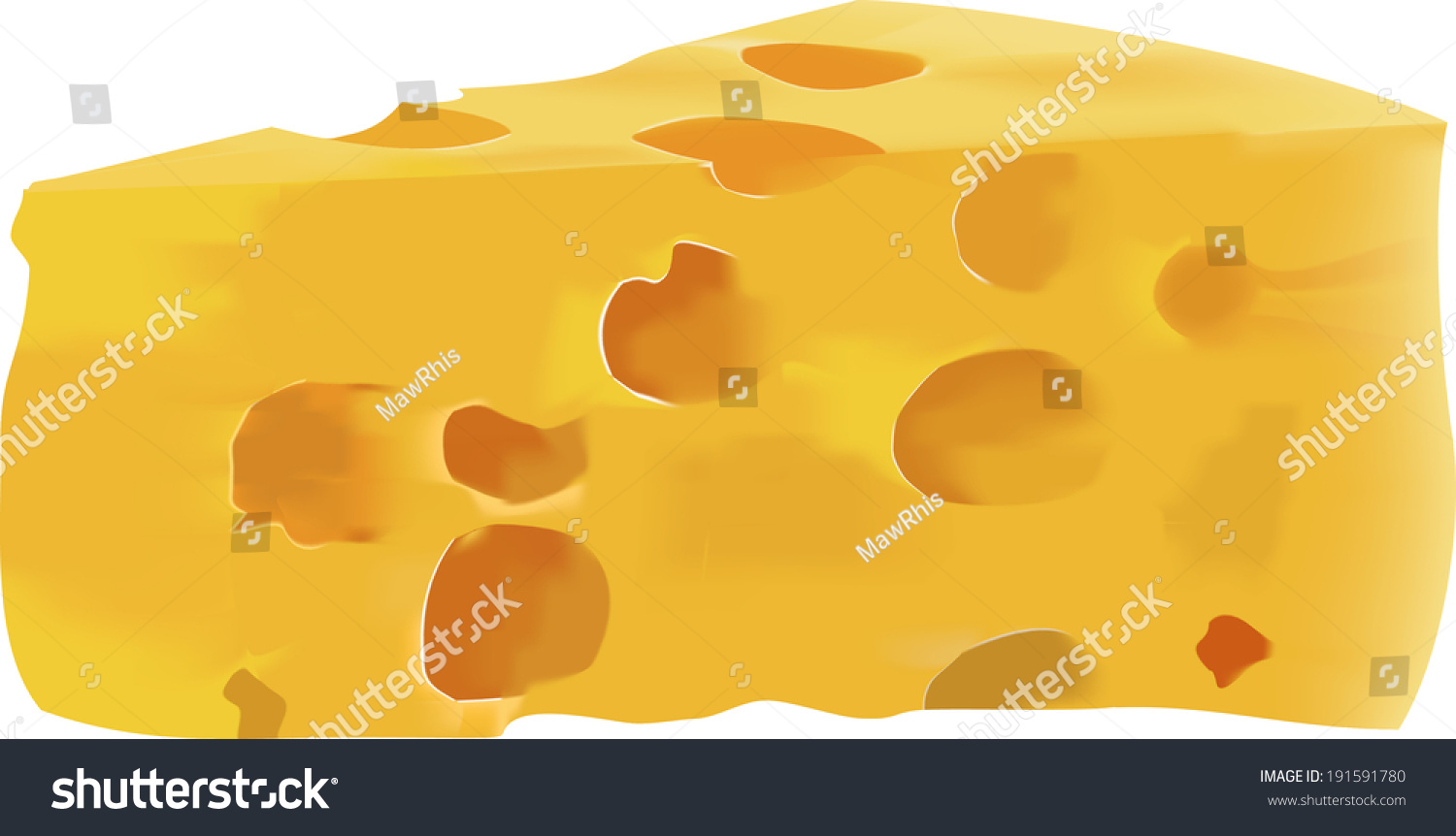 Yellow Cheese Vector Illustration Stock Vector (Royalty Free) 191591780