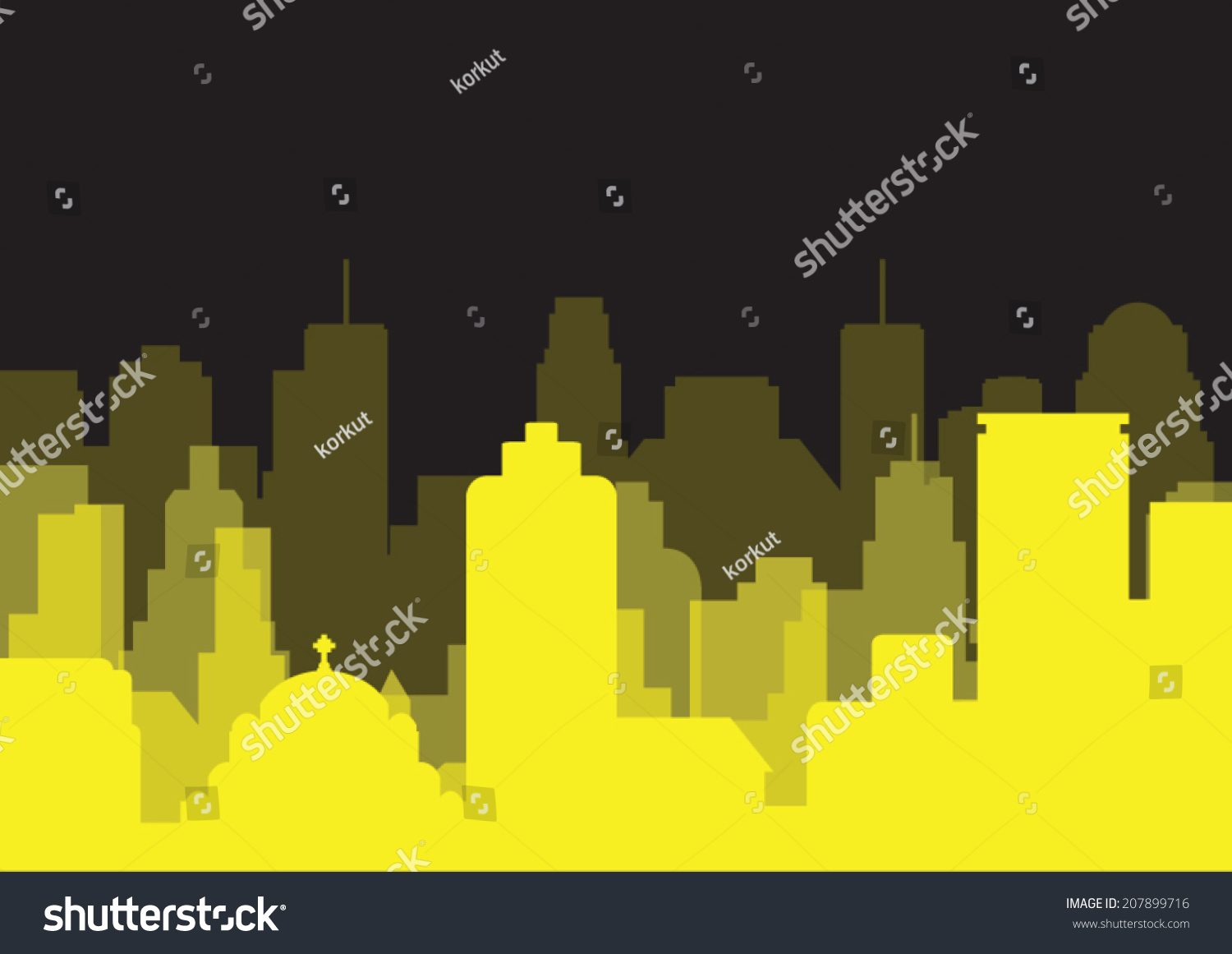 Yellow City Background Stock Vector (Royalty Free) 207899716 | Shutterstock