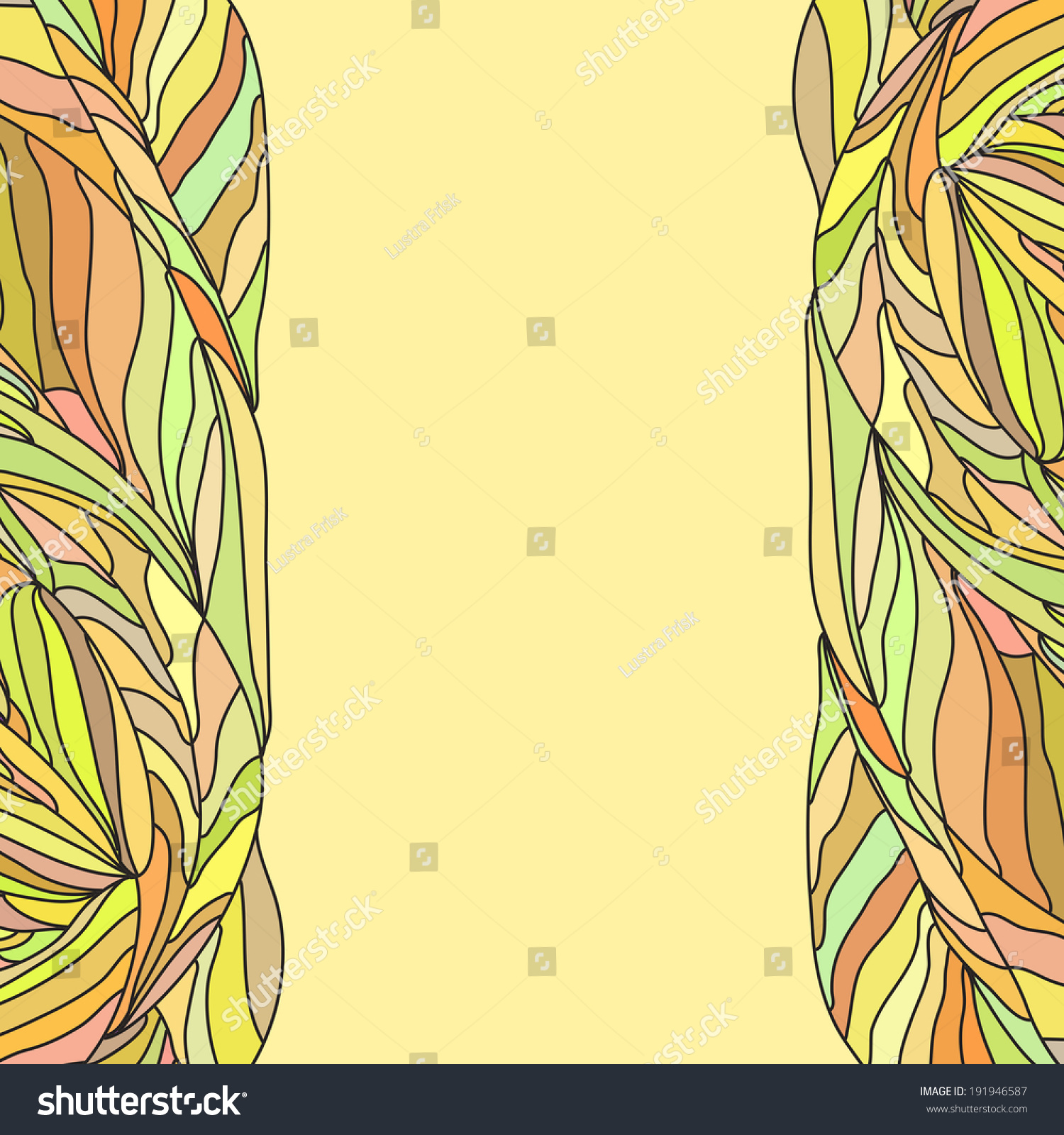Yellow Curly Frame Backdrop Stock Vector (Royalty Free) 191946587