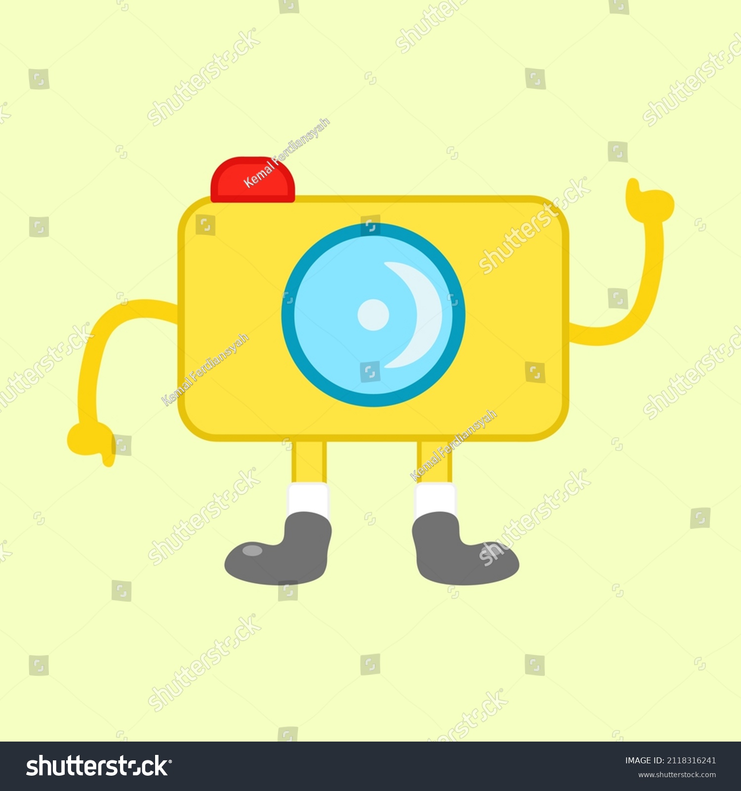 Yellow Cute Camera Doodle Illustration Stock Vector (Royalty Free ...