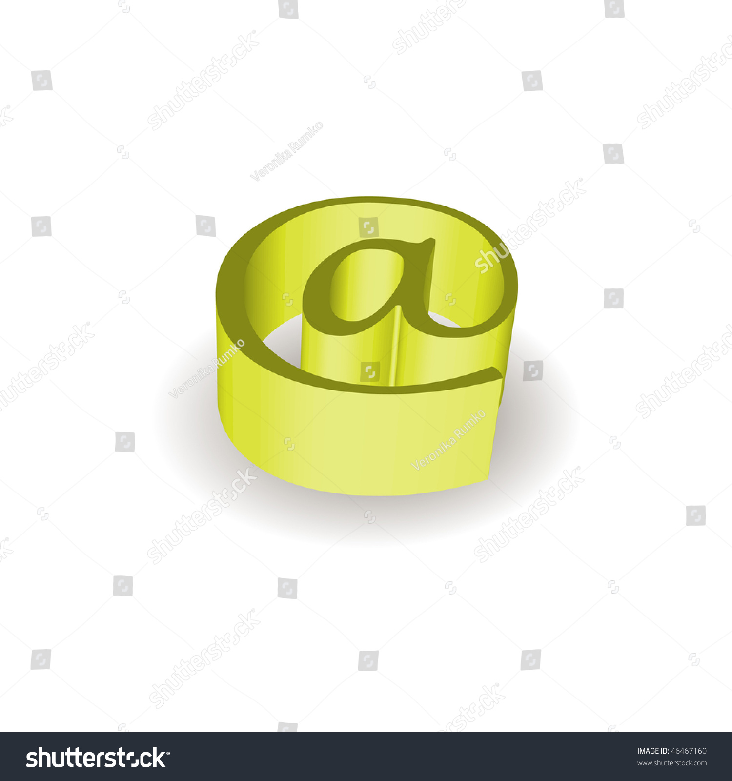 Yellow 3d Email Sign Stock Vector (Royalty Free) 46467160