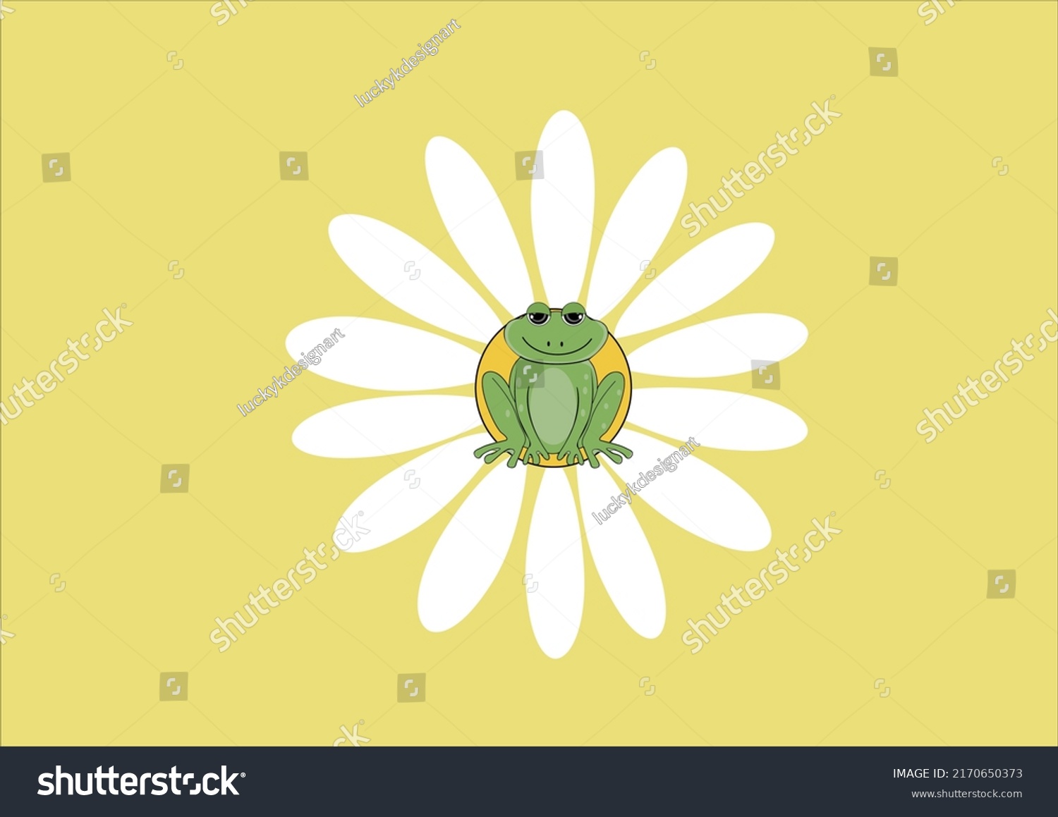Yellow Daisy Frog Vector Hand Drawn Stock Vector (Royalty Free ...