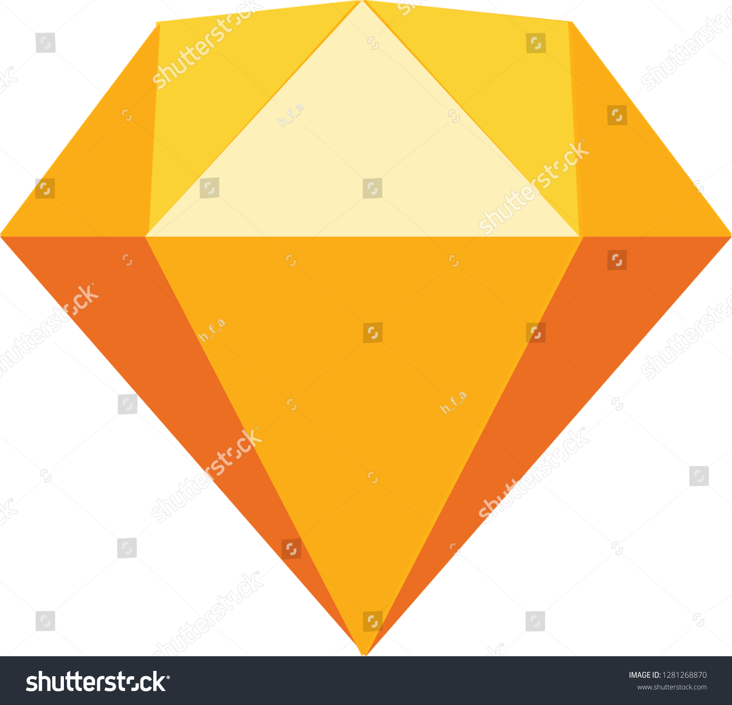 Yellow Diamond Vector Illustration Stock Vector (Royalty Free) 1281268870