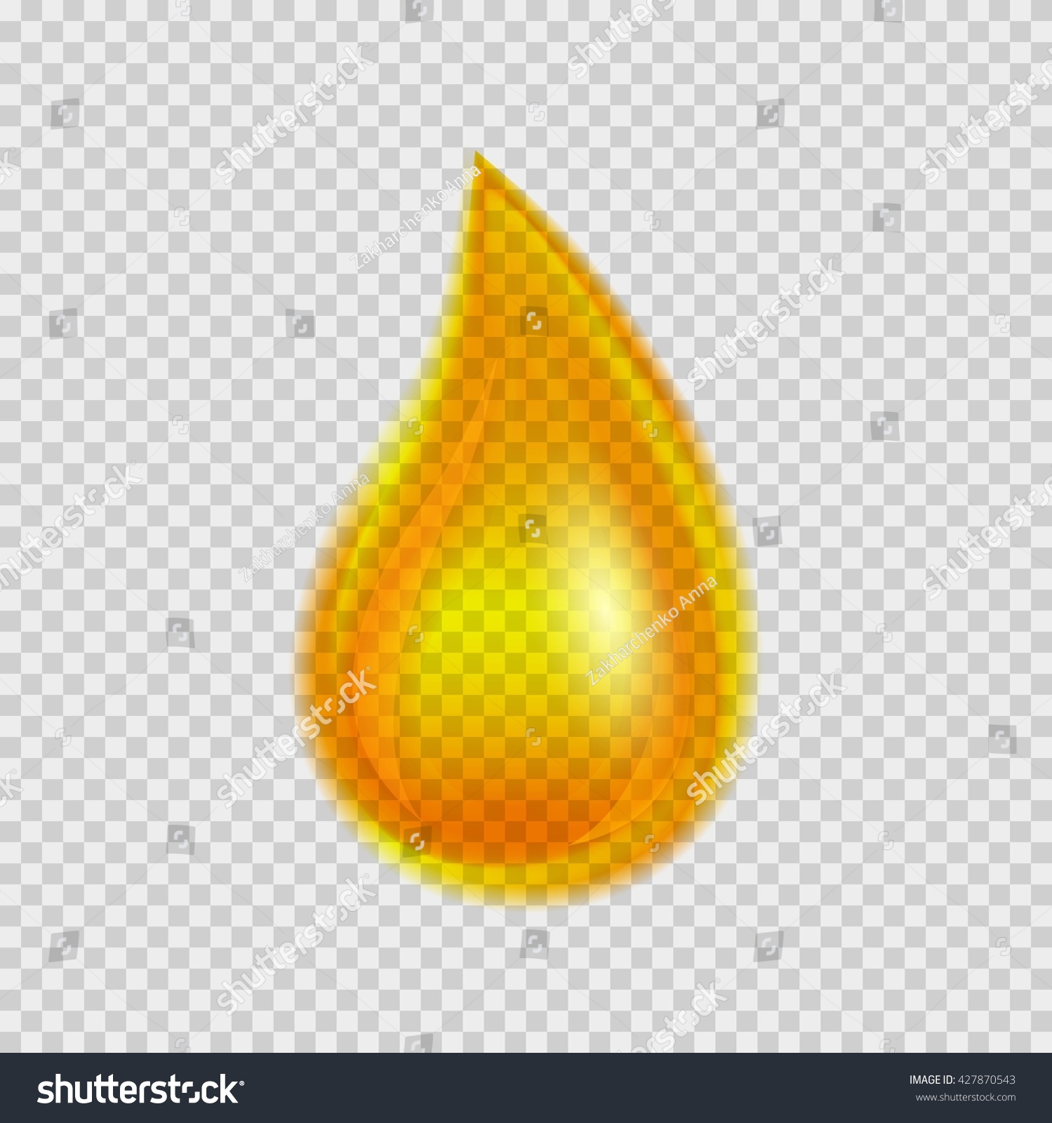 Yellow Drop Isolated On Transparent Background Stock Vector (Royalty ...