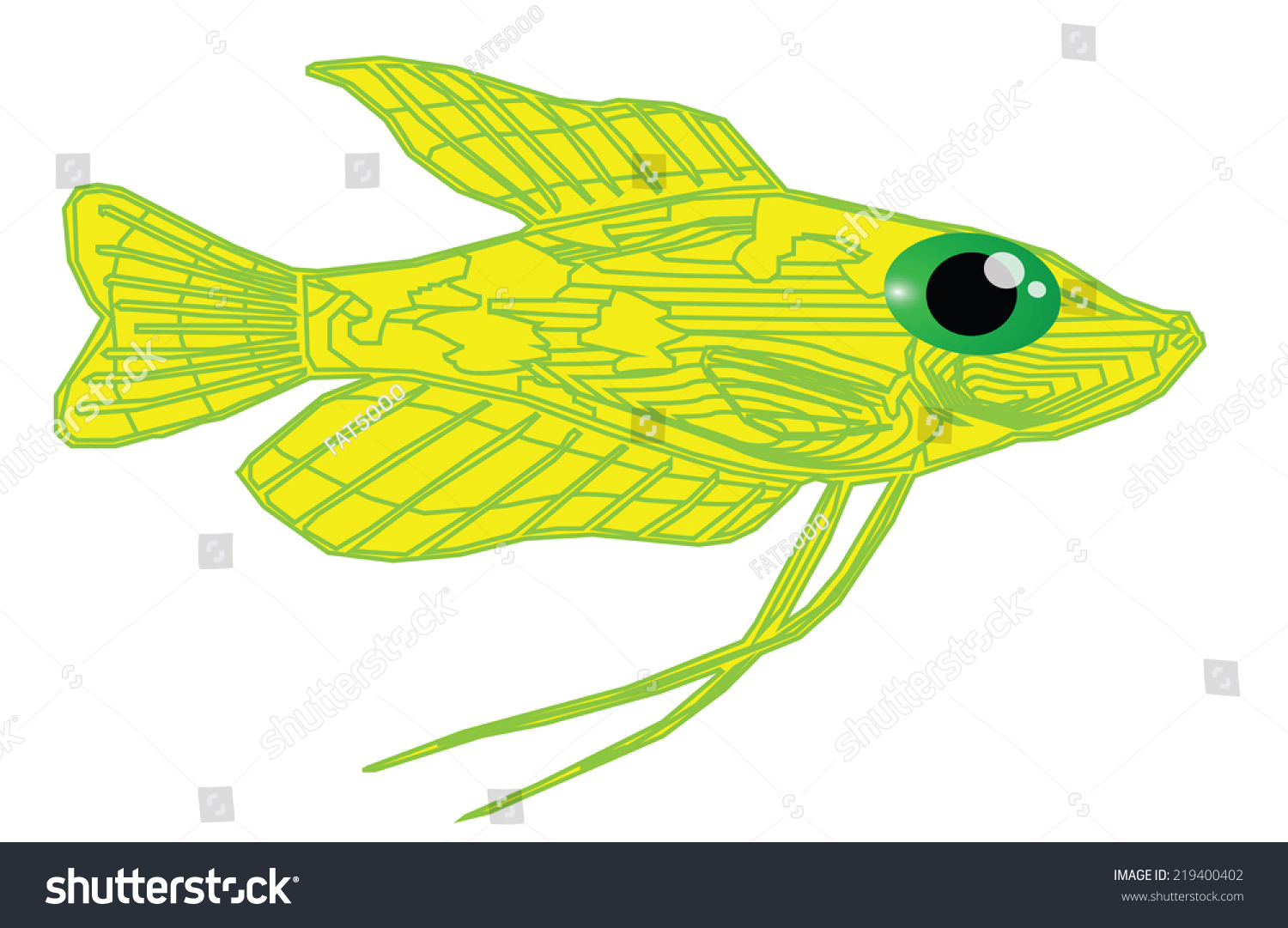 Yellow Fish Cartoon Stock Vector (Royalty Free) 219400402