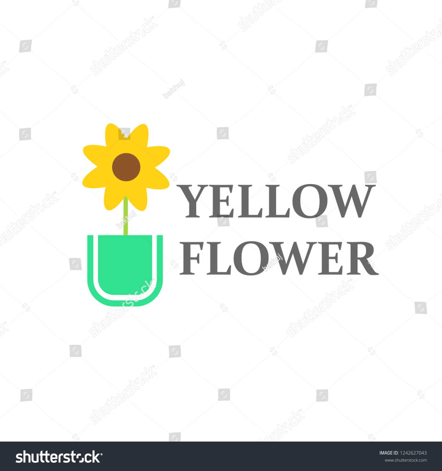 Yellow Flower Logo Design Vector Stock Vector (Royalty Free) 1242627043 ...