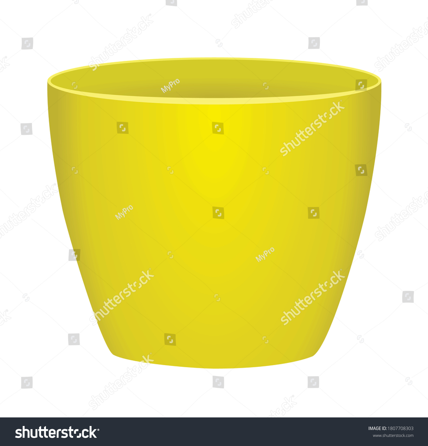 Yellow Flower Pot Vector Illustration Stock Vector (Royalty Free ...