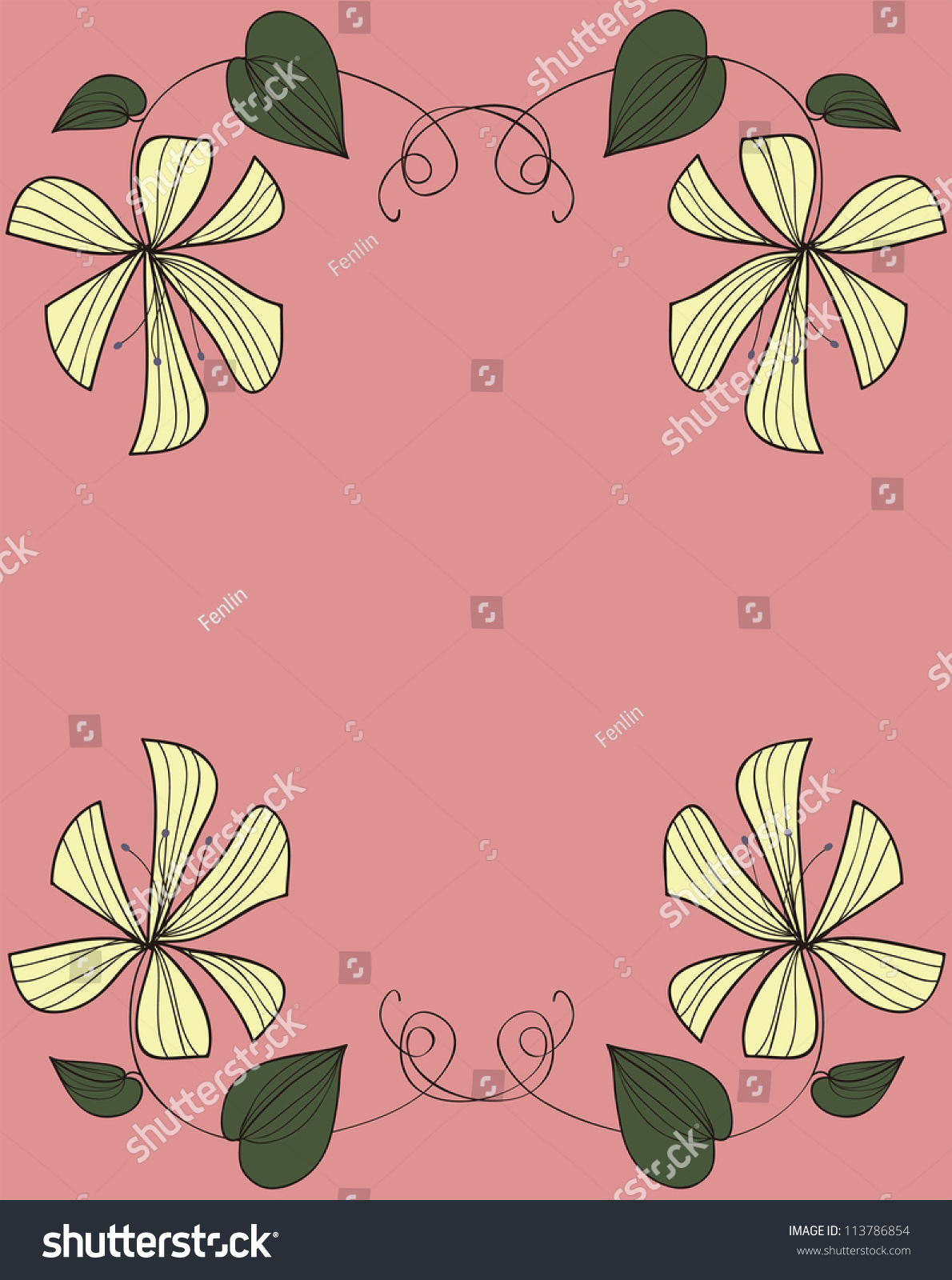 Yellow Flowers Frame Design Stock Vector (Royalty Free) 113786854 ...