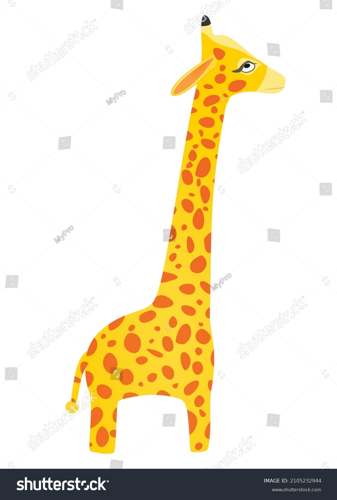 Yellow Giraffe Character Vector Illustration Stock Vector (Royalty Free ...