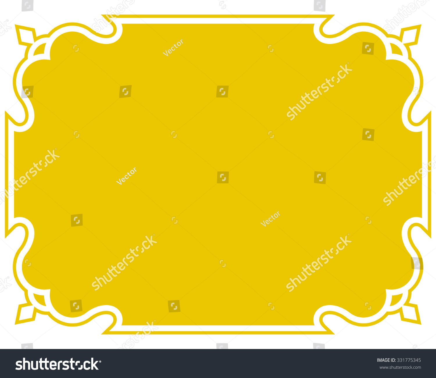 Yellow Gold Border Frame Deco Vector Stock Vector 331775345 - Shutterstock