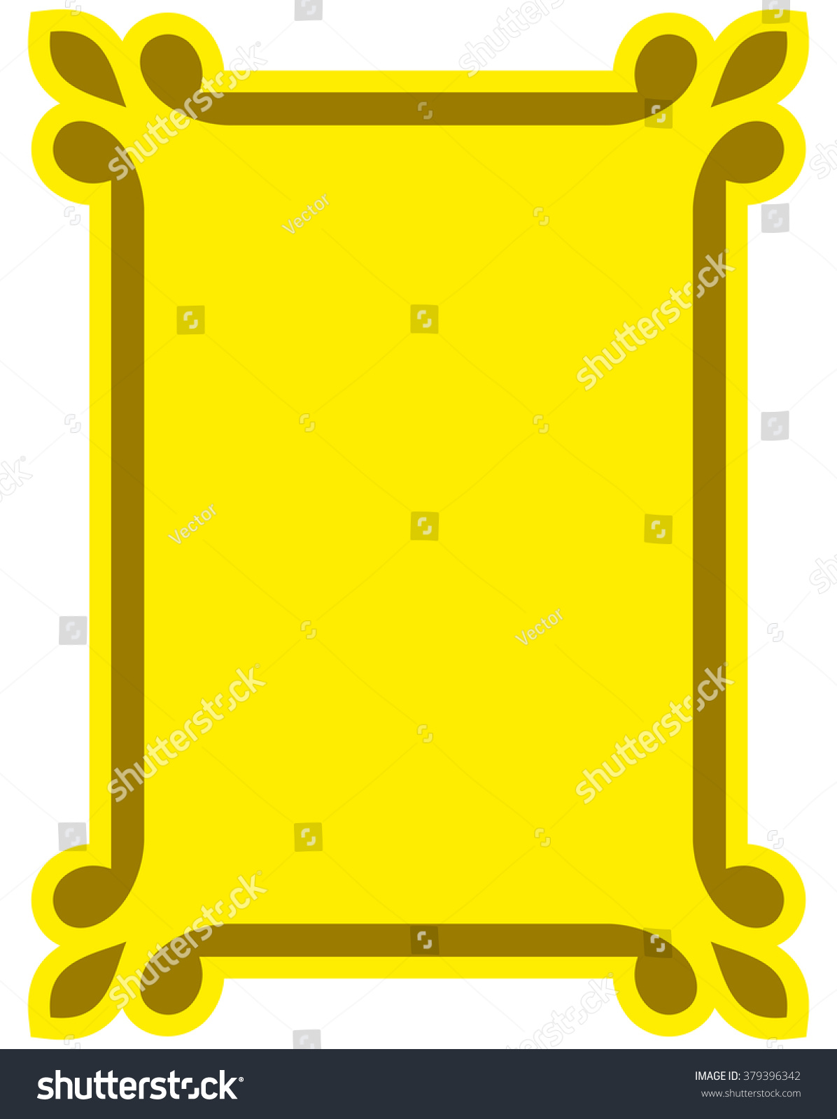 Yellow Gold Border Frame Deco Vector: เวกเตอร์สต็อก (ปลอดค่าลิขสิทธิ์ ...