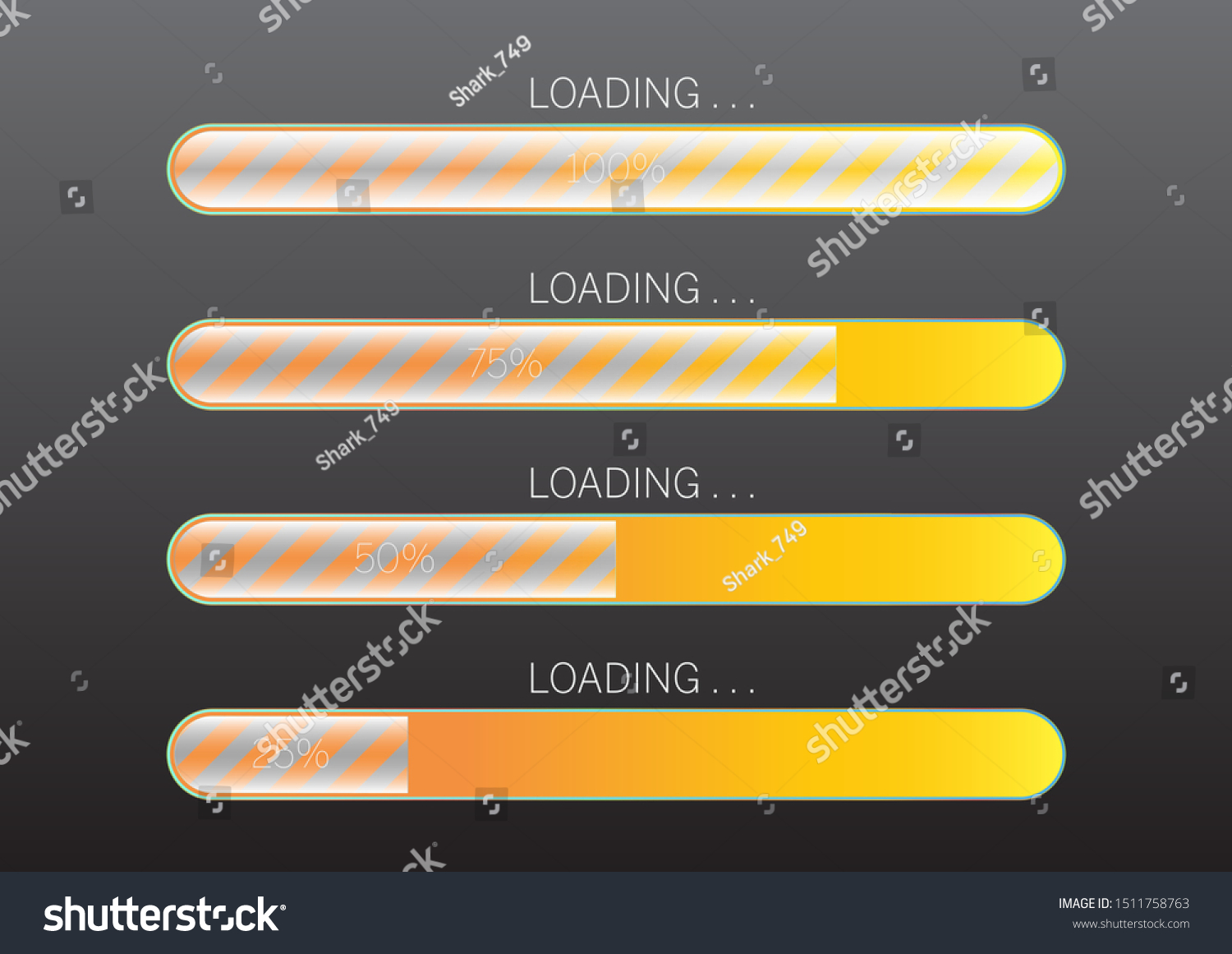 Yellow Golden Progress Loading Bar Vector Stock Vector (Royalty Free ...