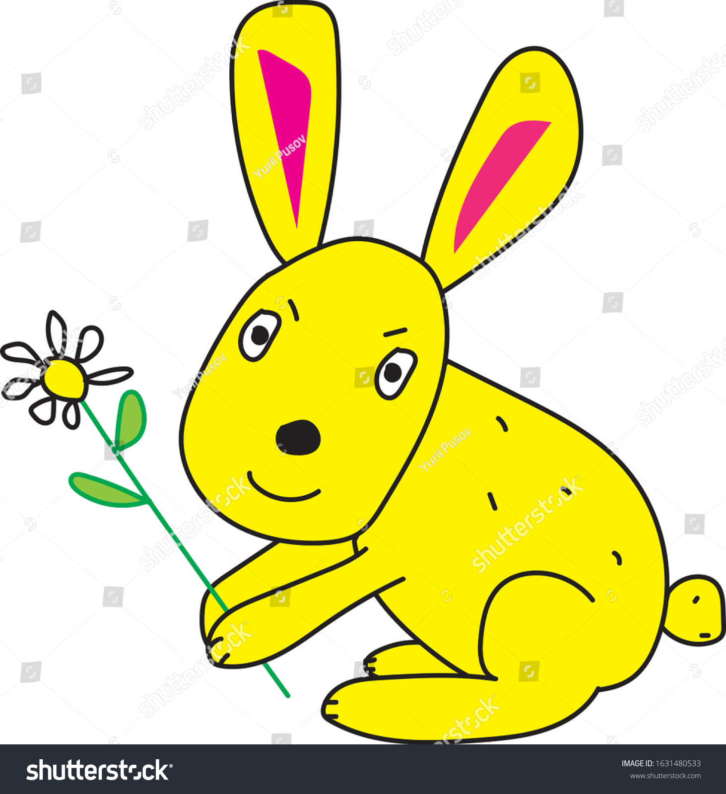 Yellow Hare Vector Drawing Illustration Stock Vector (Royalty Free ...
