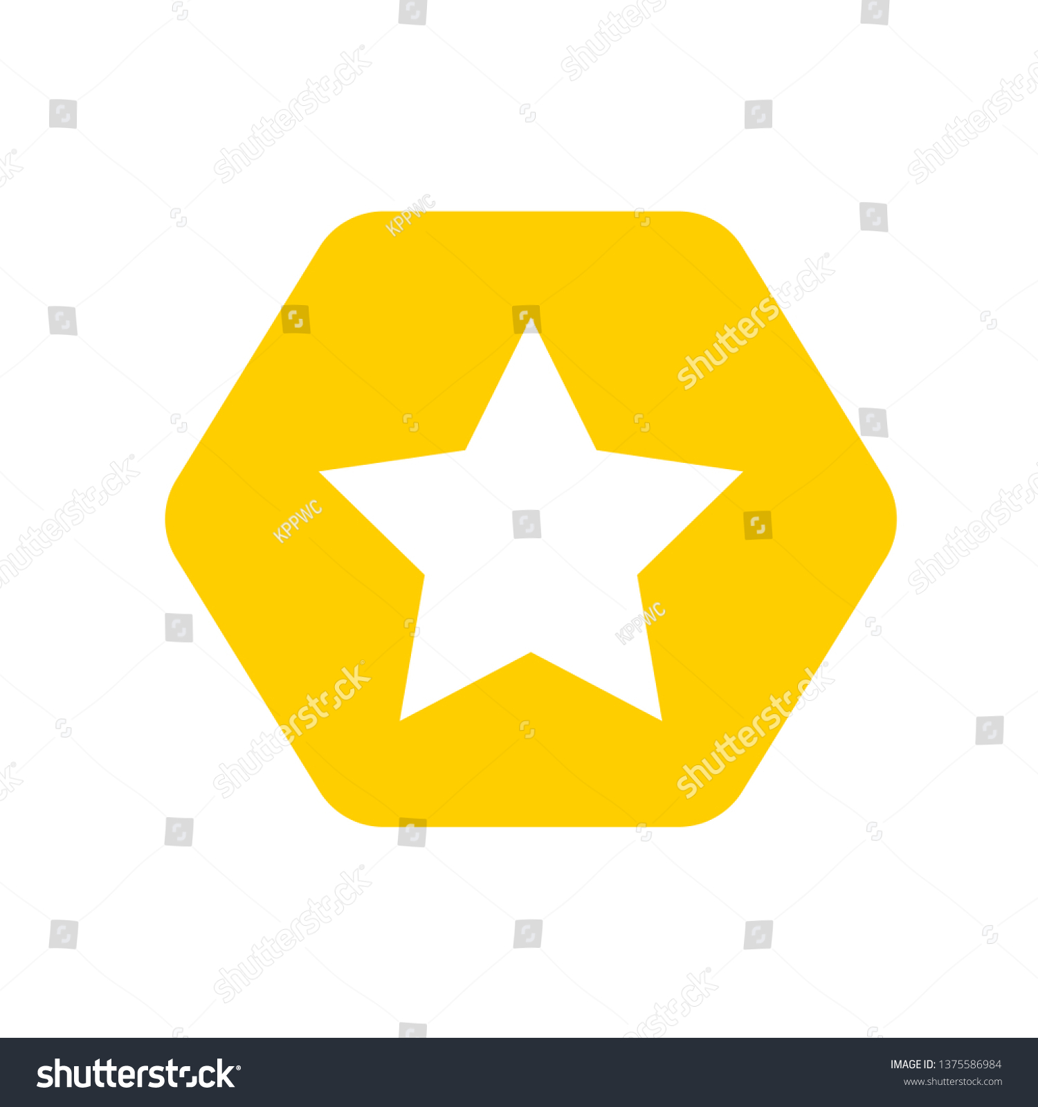 Yellow Hexagon Star Logo Illustration Vector Stock Vector (Royalty Free ...