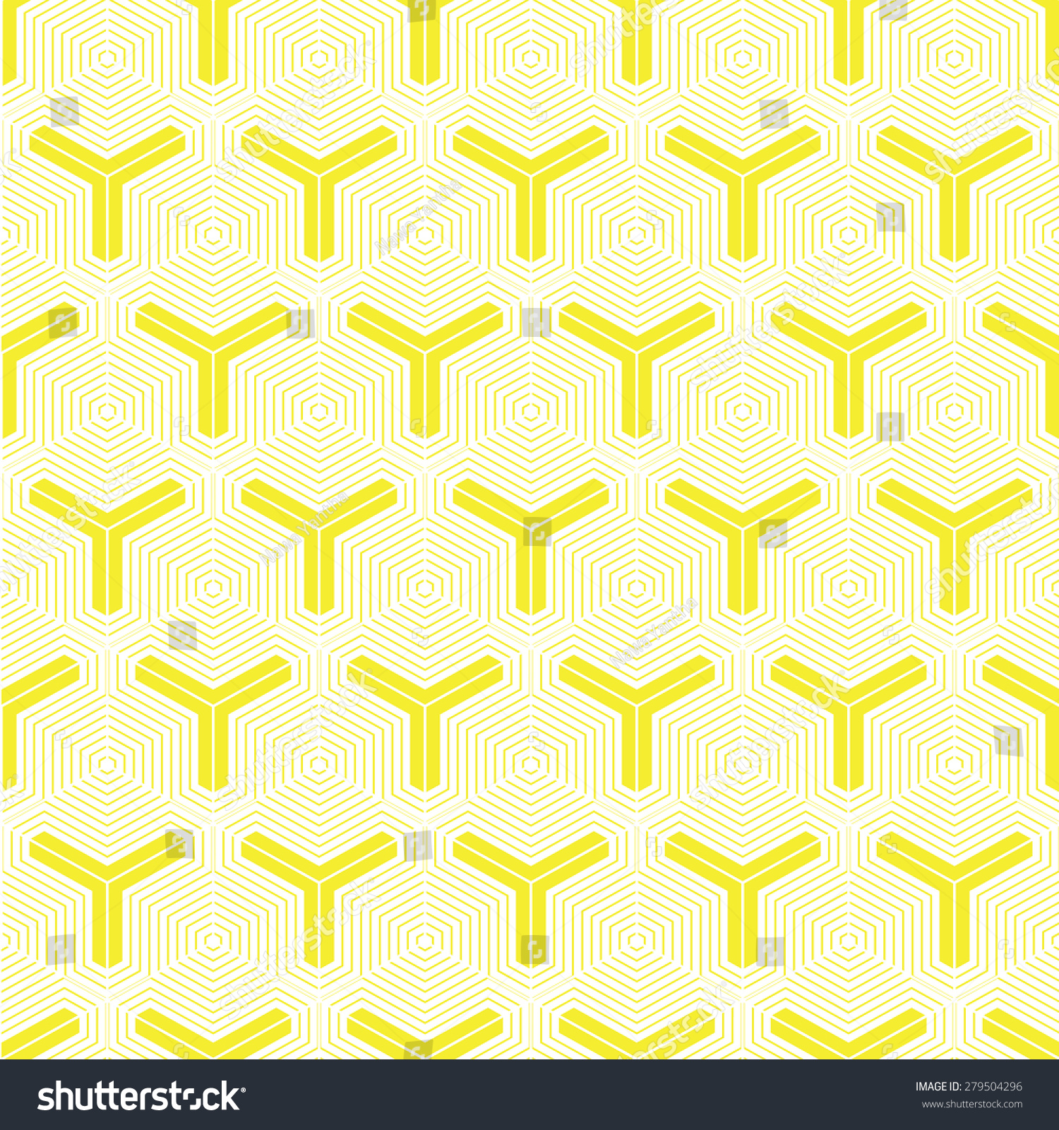 Yellow Hexagons On White Texture Seamless Stock Vector (Royalty Free ...