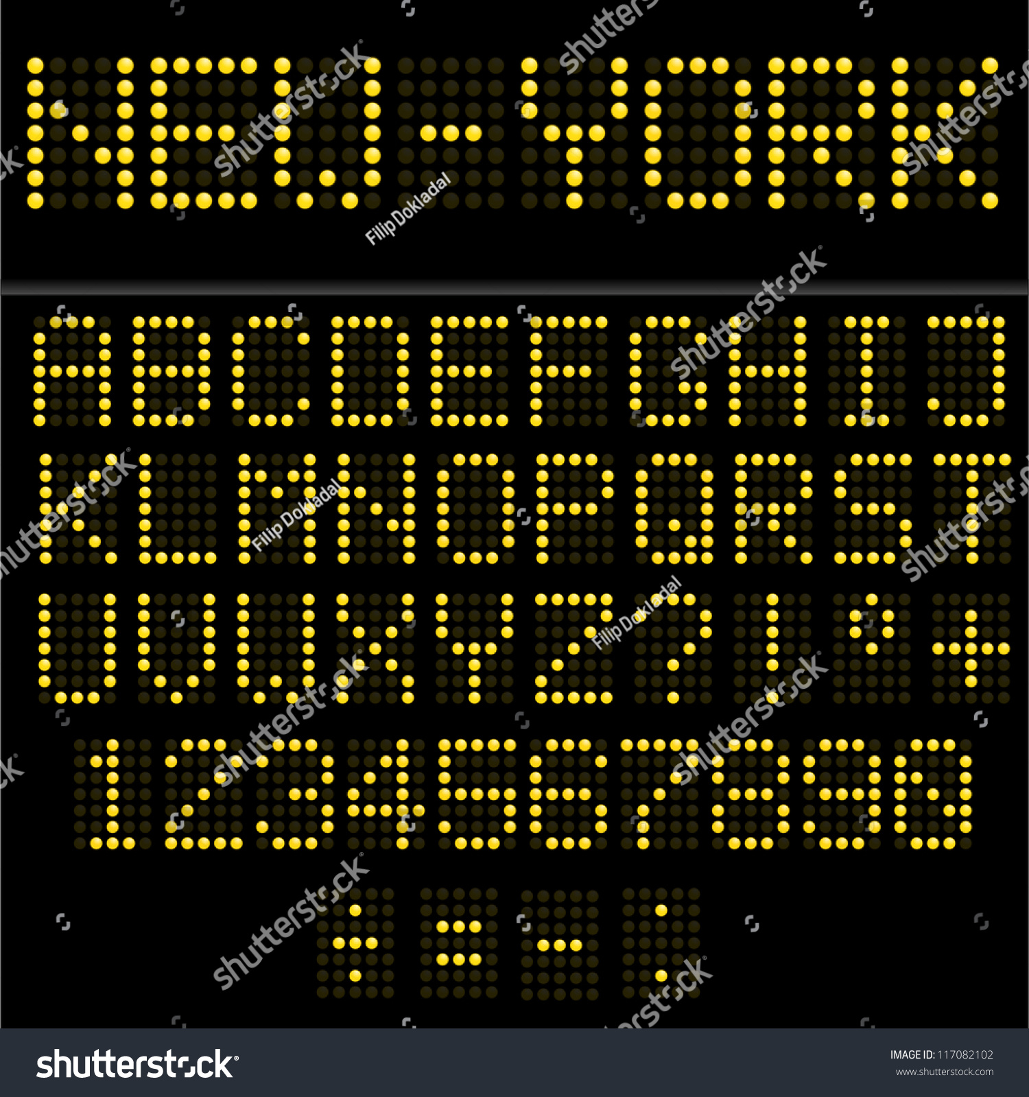 Yellow Led Vector Alphabet Numbers Stock Vector (Royalty Free) 117082102