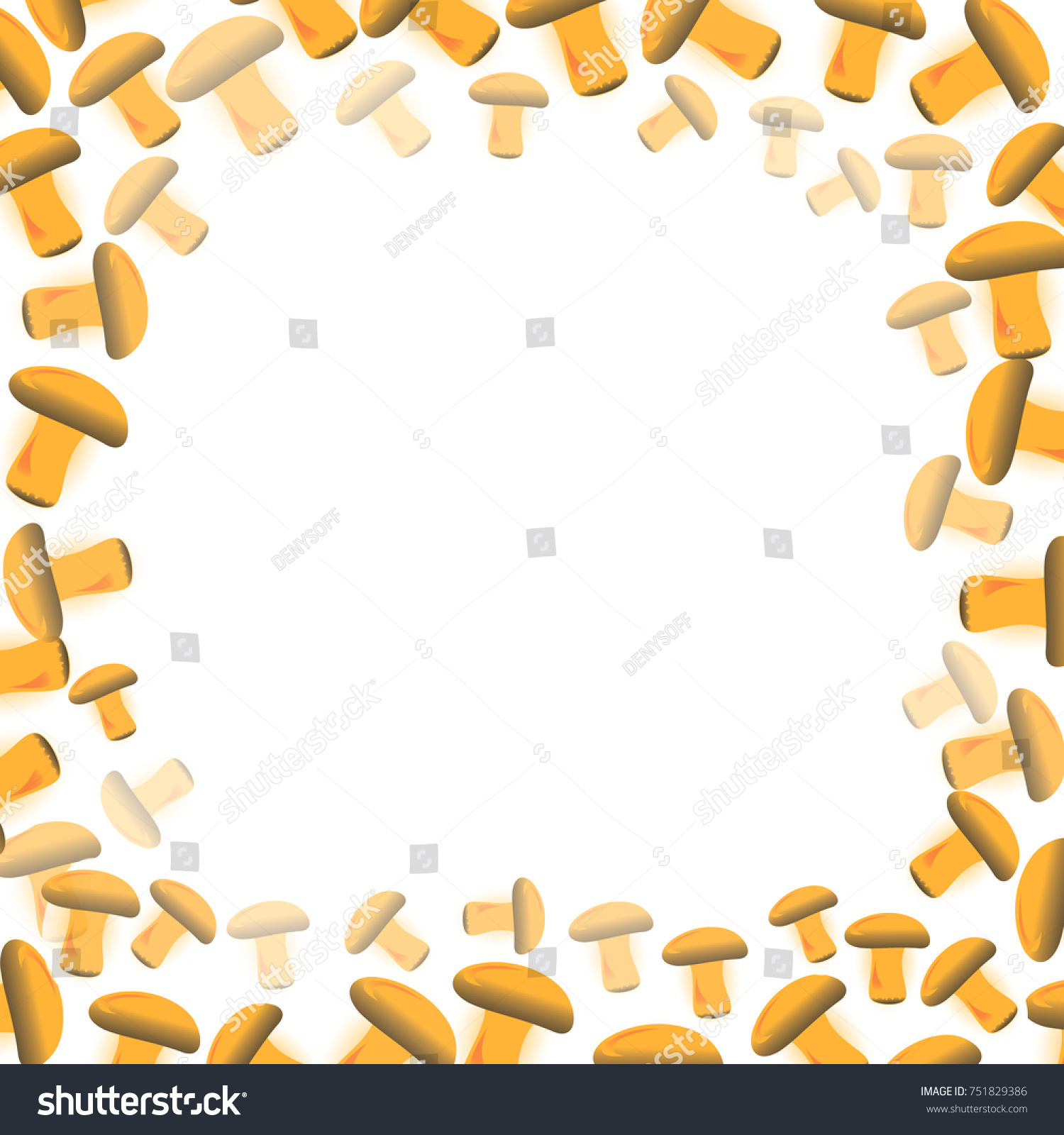Yellow Mushroom Frame Stock Vector (Royalty Free) 751829386 | Shutterstock