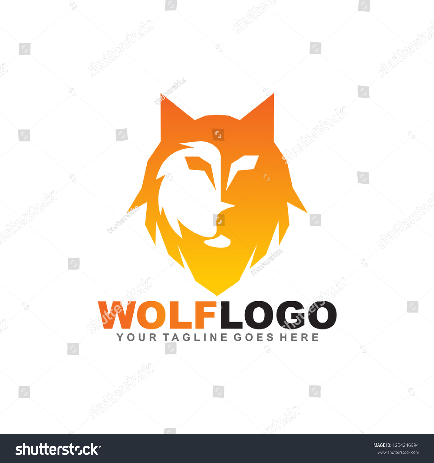Yellow Oranges Gradient Wolf Logo Design Stock Vector (Royalty Free) 1254246994 | Shutterstock
