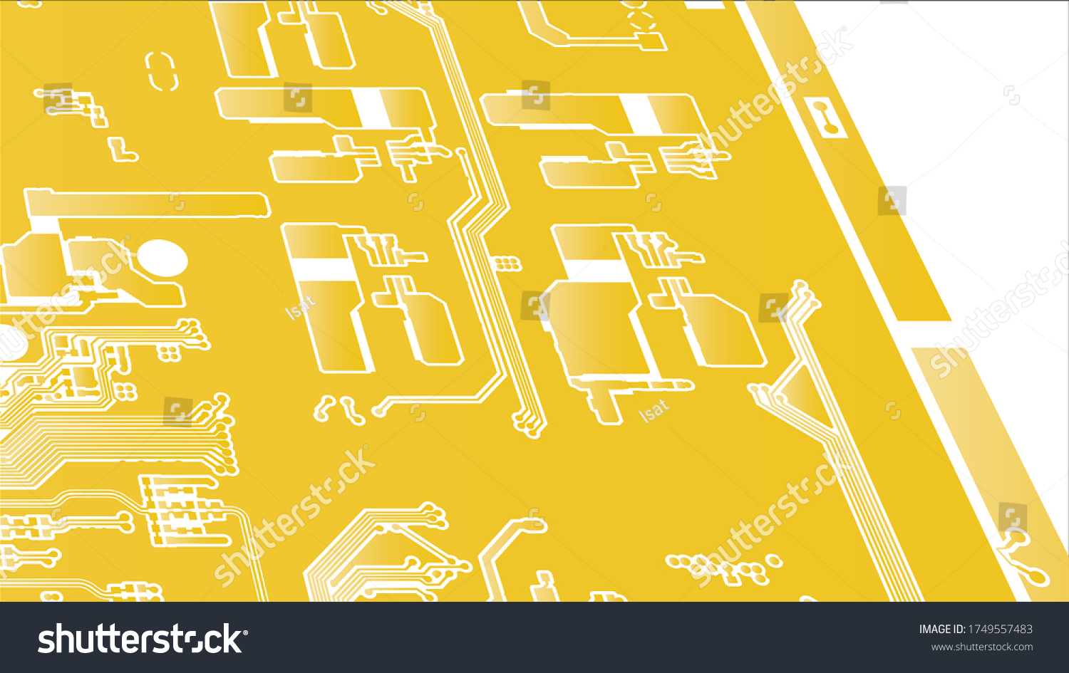 Yellow Pcb Motherboard Abstract Texture Background Stock Vector ...