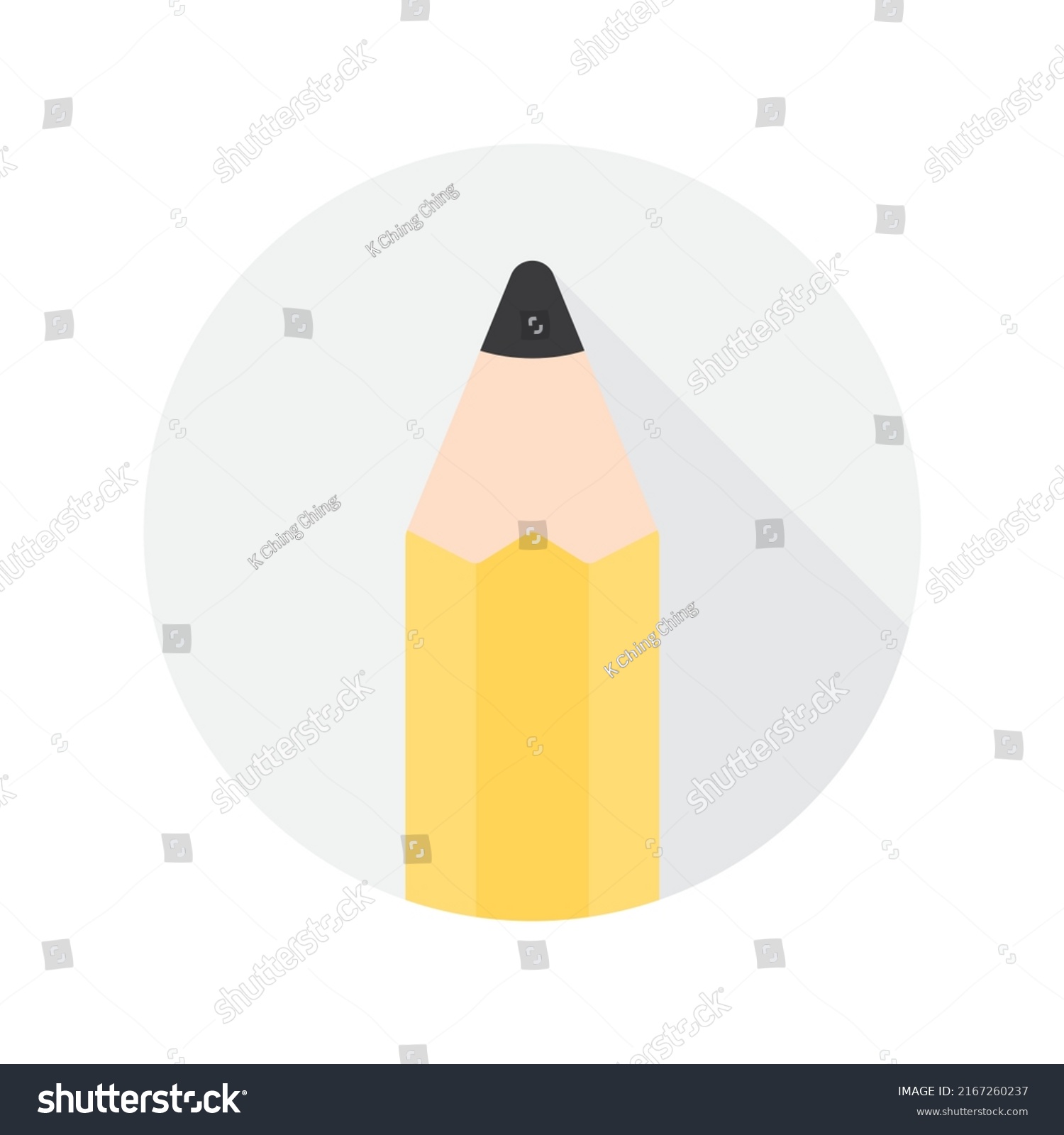 Yellow Pencil Icon Flat Vector Illustration Stock Vector (Royalty Free ...
