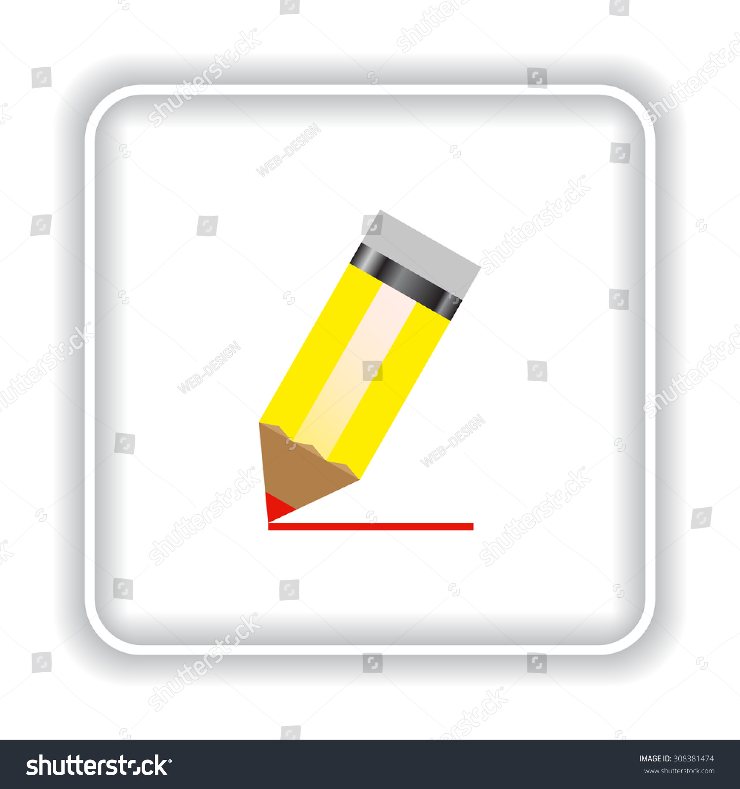 Yellow Pencil Icon Vector Design Stock Vector (Royalty Free) 308381474 ...