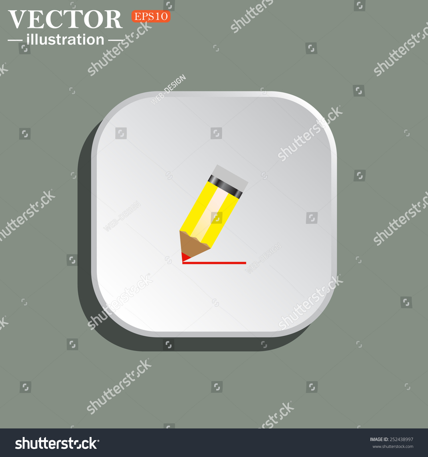 Yellow Pencil Vector Eps 10 Stock Vector (Royalty Free) 252438997