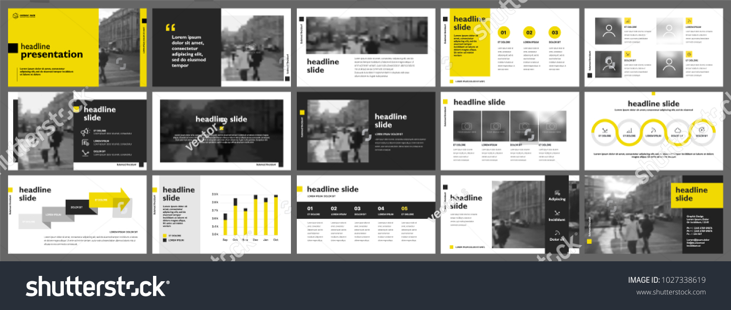 Yellow Presentation Templates Elements On White Stock Vector (Royalty ...
