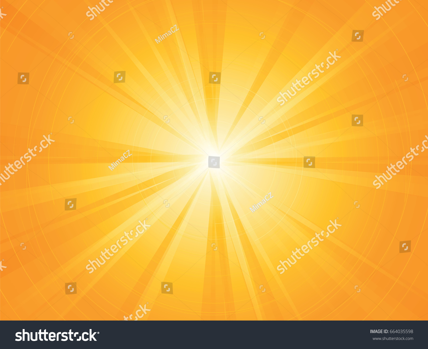 Yellow Rays Radial Sun Background Stock Vector (Royalty Free) 664035598