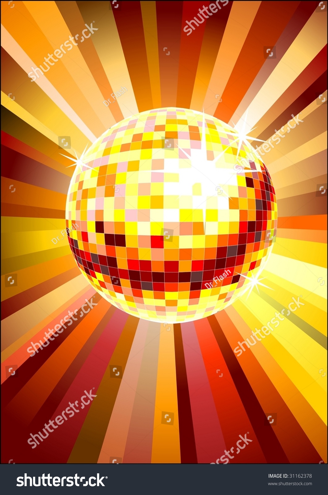 Yellow Red Disco Ball Stock Vector (Royalty Free) 31162378 | Shutterstock