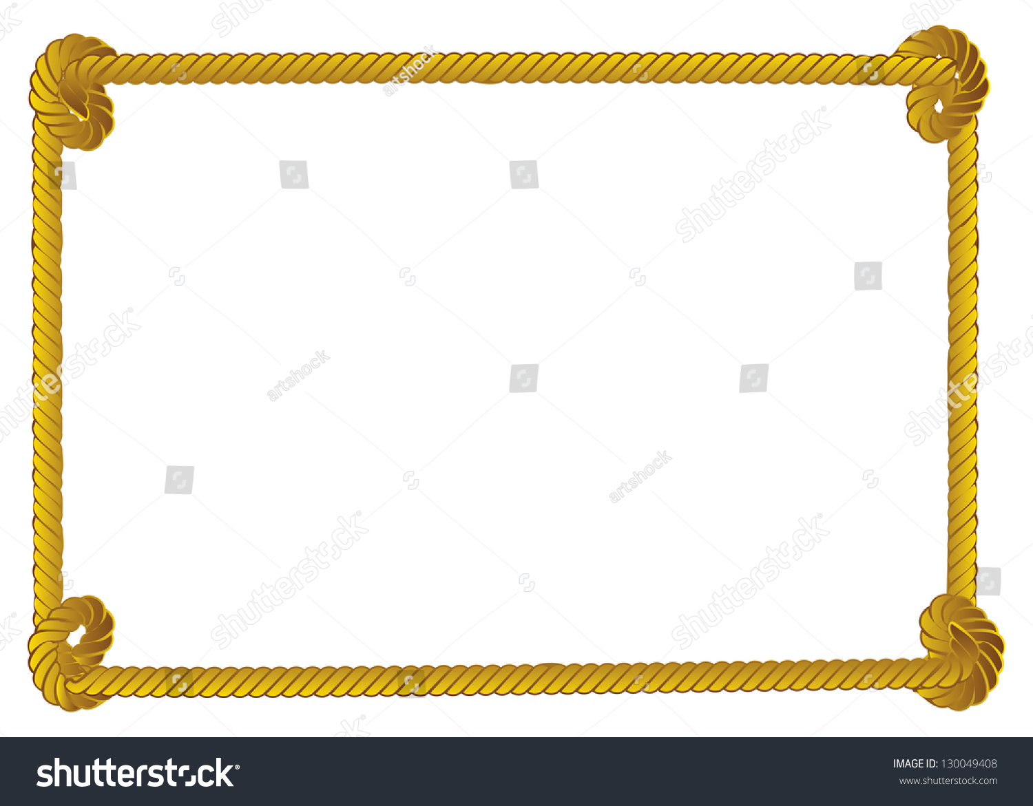 Yellow Rope Frame Border On White Stock Vector 130049408 - Shutterstock